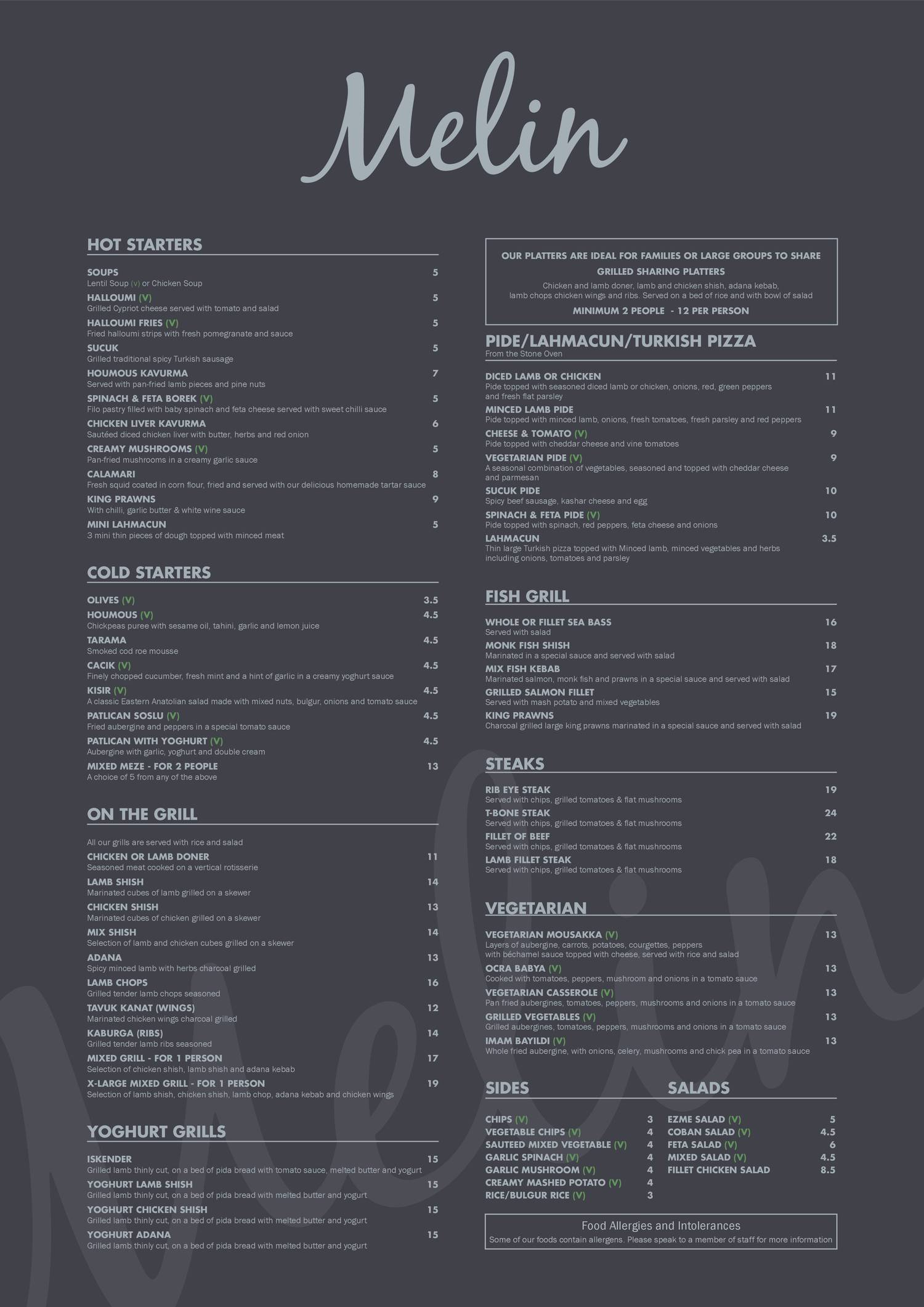 Melin Restaurant A3 Dinner Menu FINAL.pdf | DocDroid
