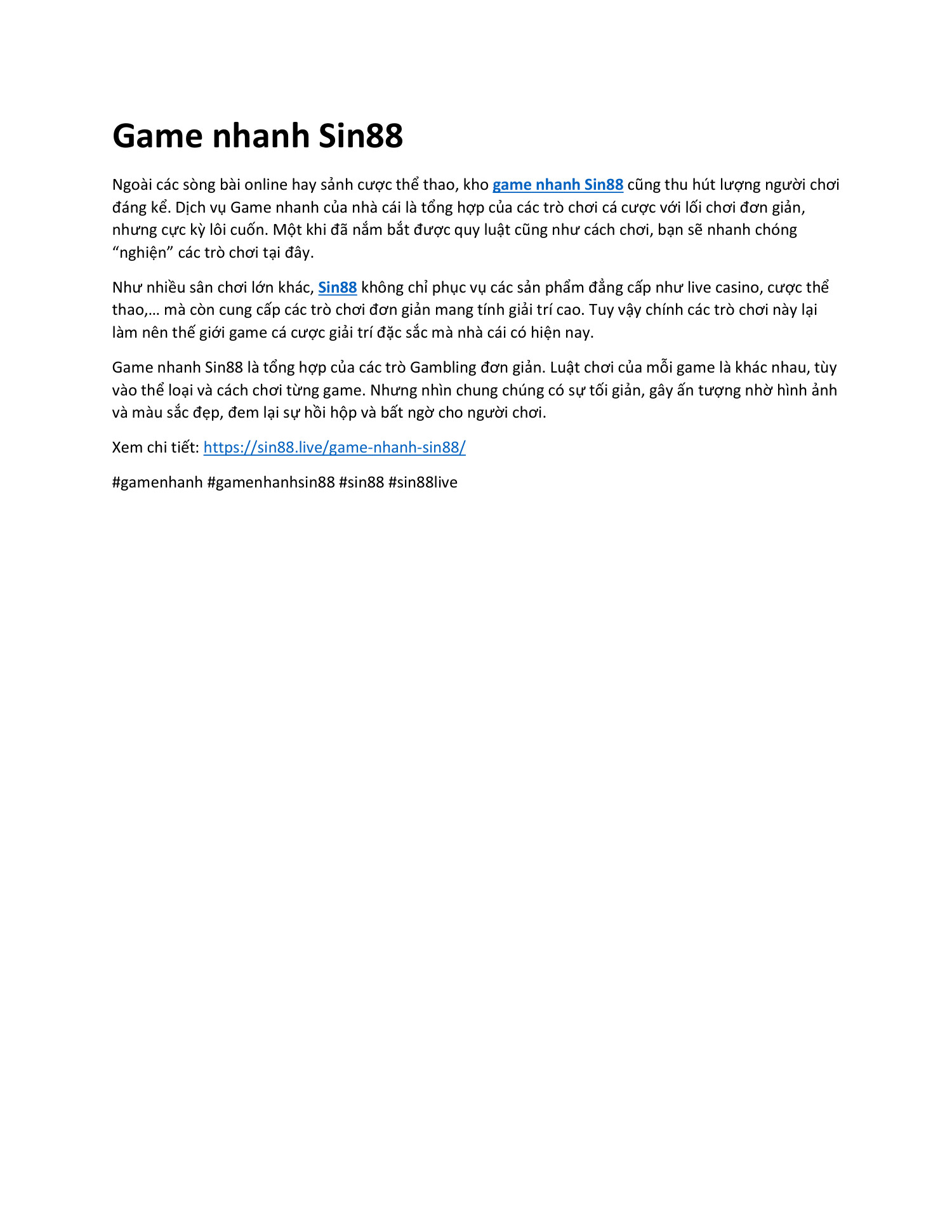 Game nhanh Sin88.docx | DocDroid