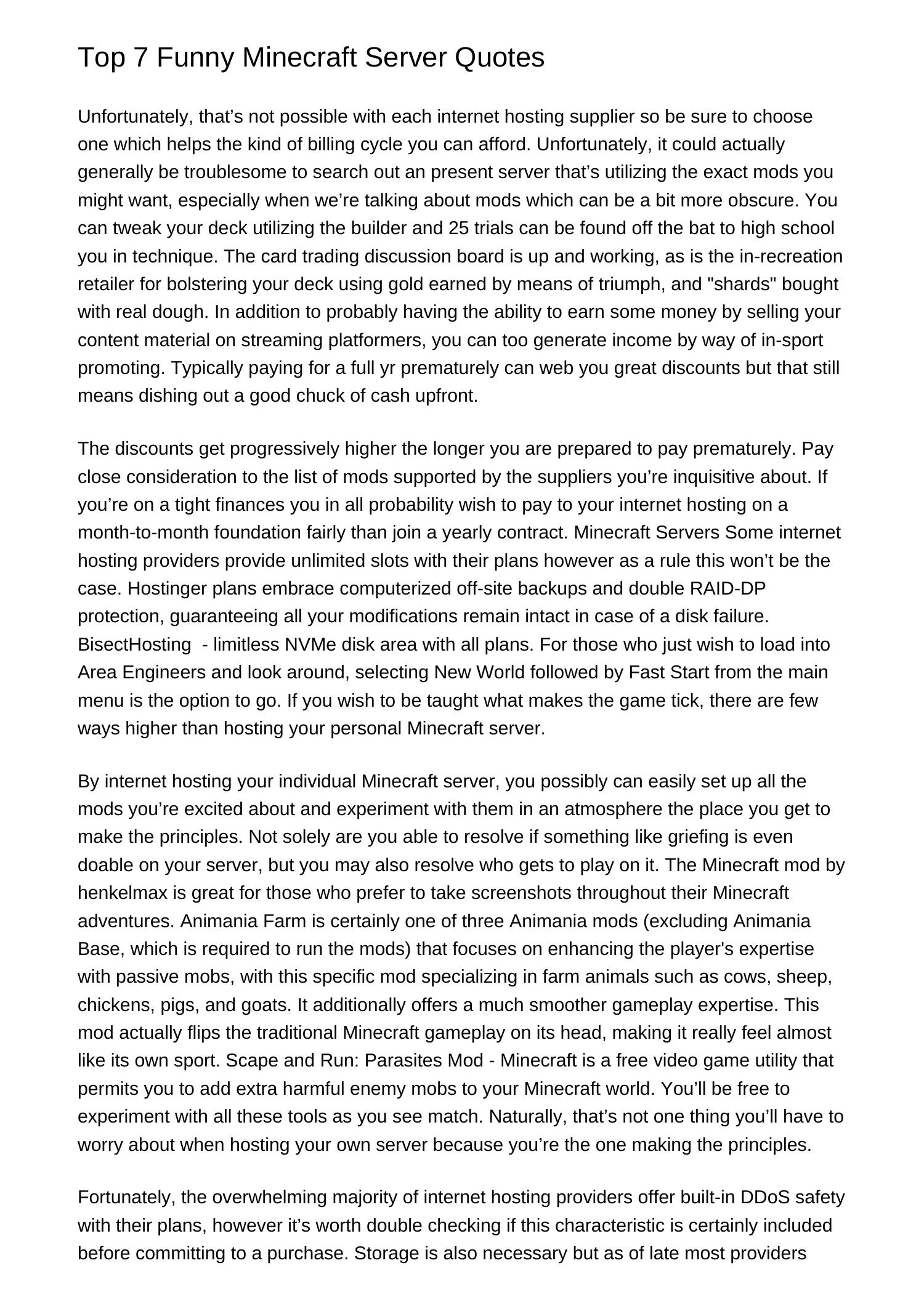 Top Four Funny Minecraft Server Quotescnupm.pdf.pdf | DocDroid