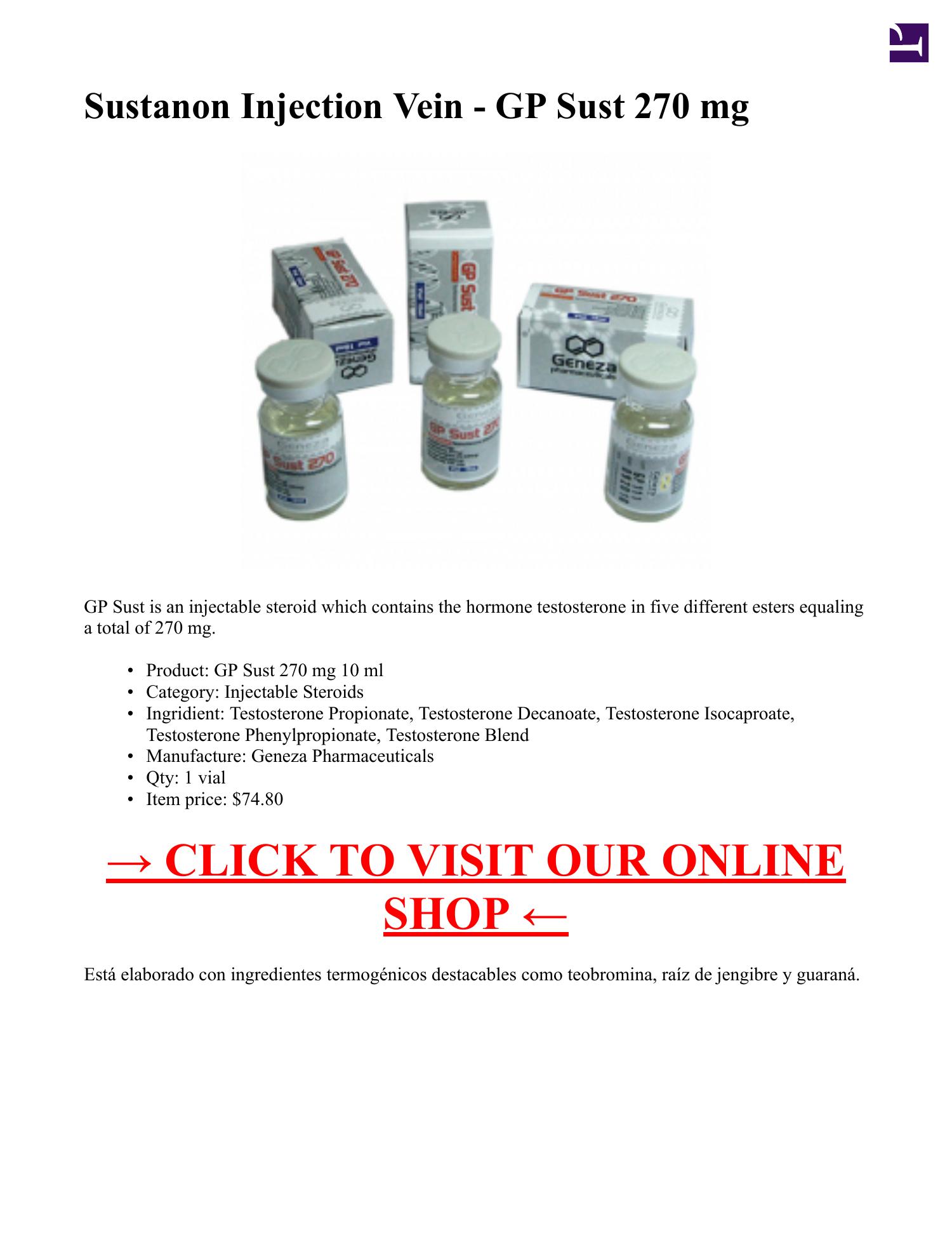 Sustanon Injection Vein - GP Sust 270 mg 1 vial 10 ml.pdf | DocDroid