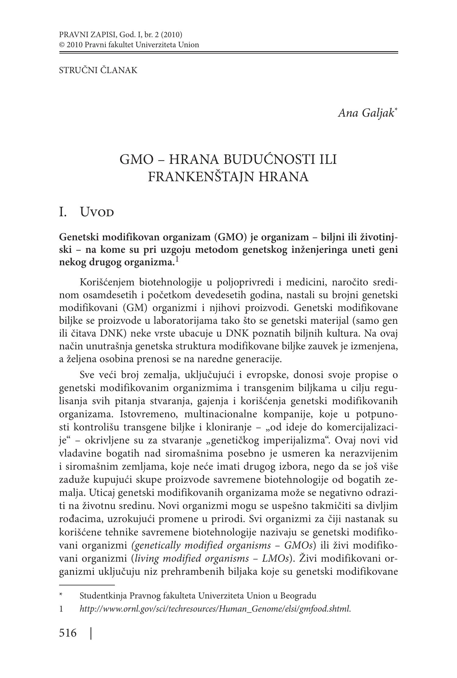 Ana Galjak GMO - Hrana budućnosti ili frankenštajn hrana.pdf | DocDroid