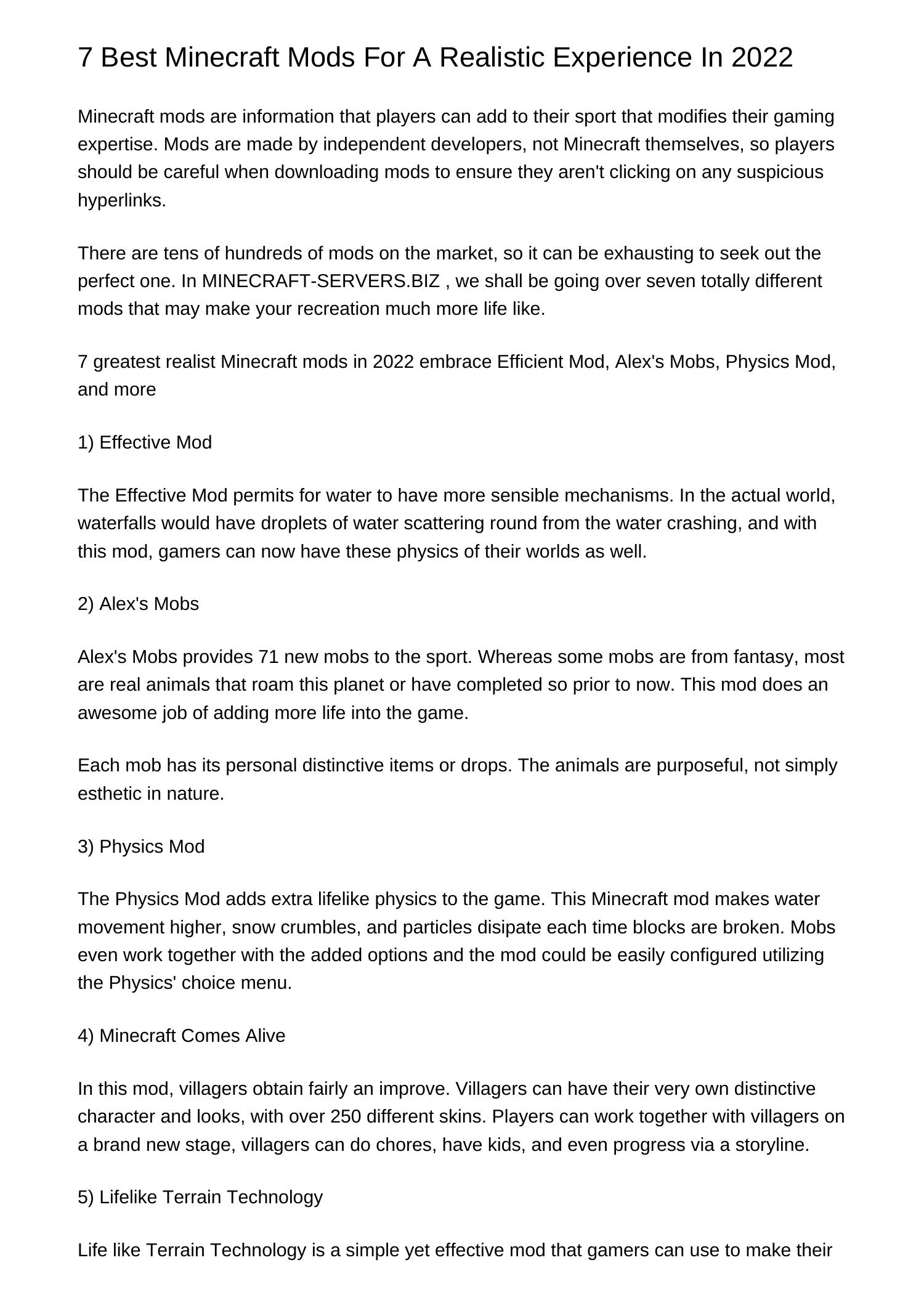 7 Best Minecraft Mods For A Practical Experience In 2022yhczi.pdf.pdf ...