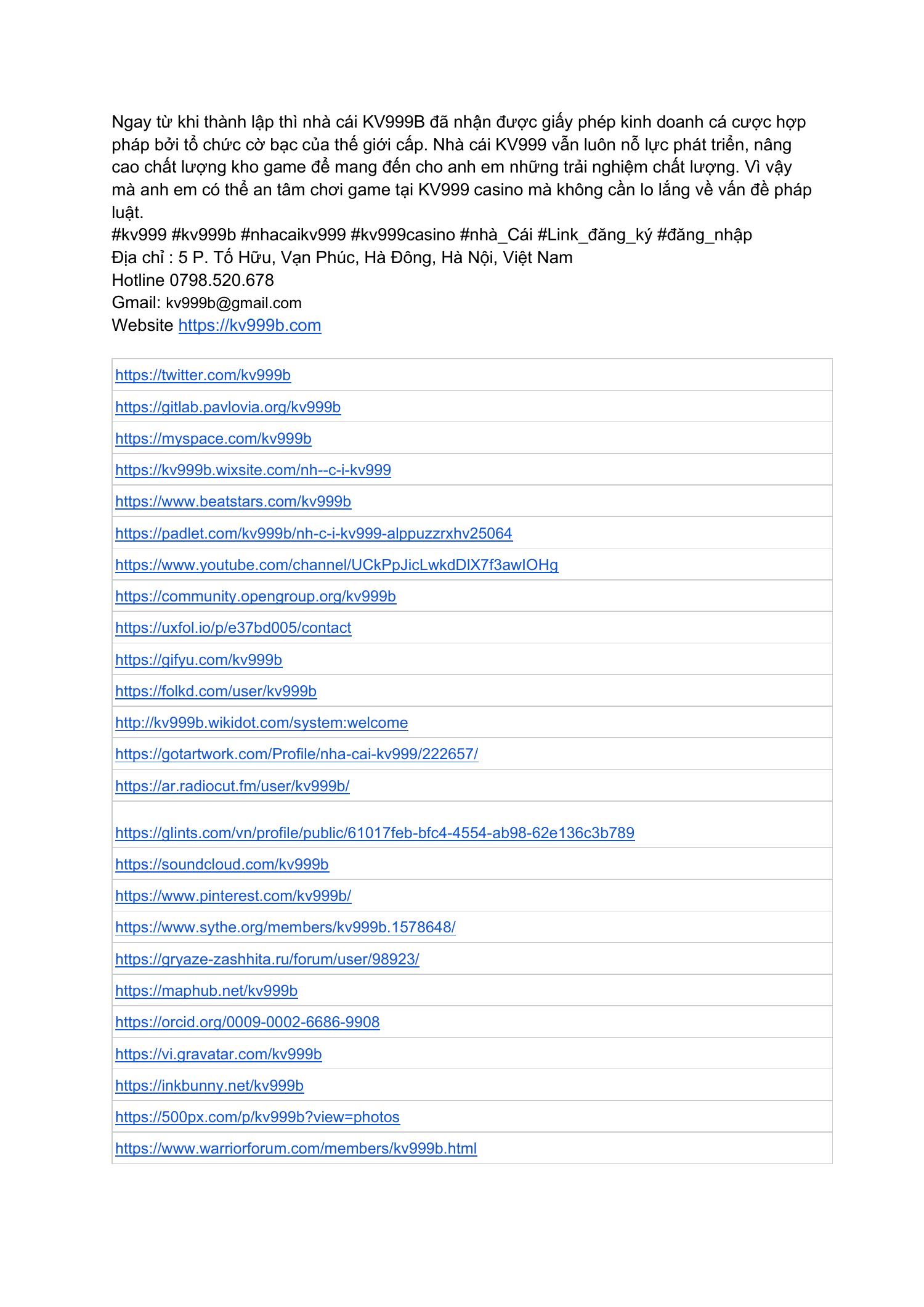 Nhà cái KV999.docx | DocDroid