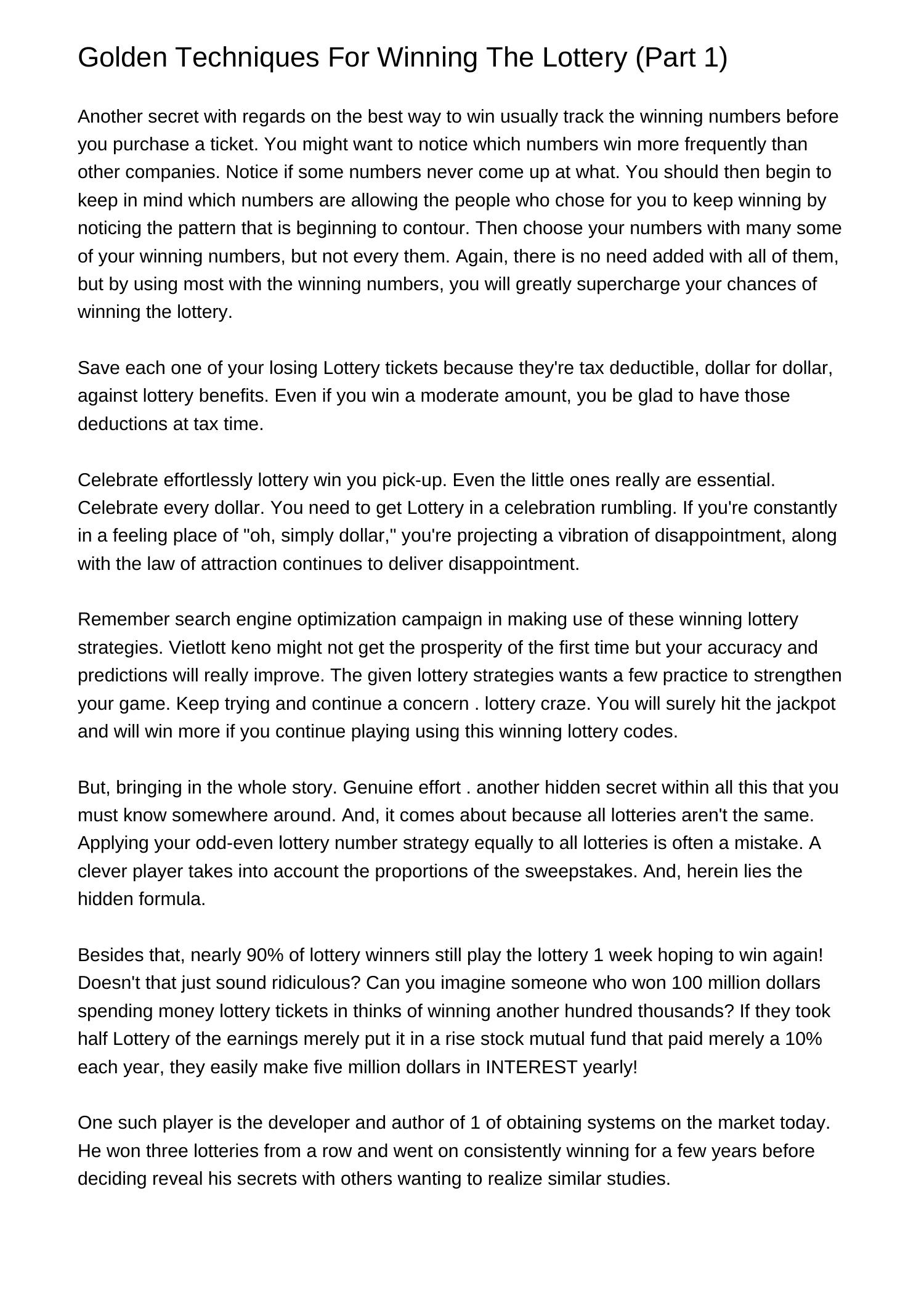 How To Raise Your Odds Of Winning The Lottery Jackpot By 4600zfehw.pdf ...