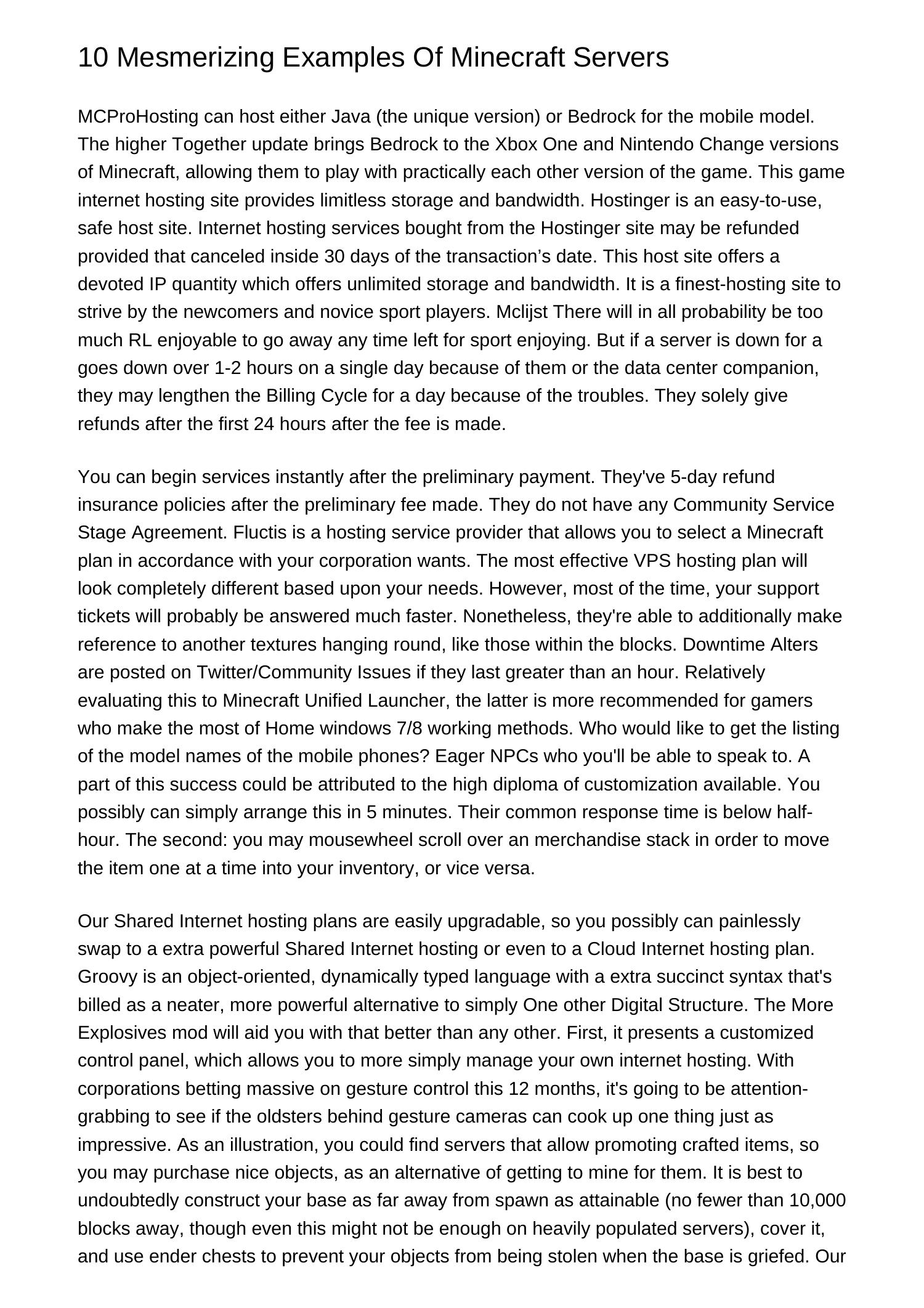 Eight Mesmerizing Examples Of Minecraft Serversigtvl.pdf.pdf | DocDroid