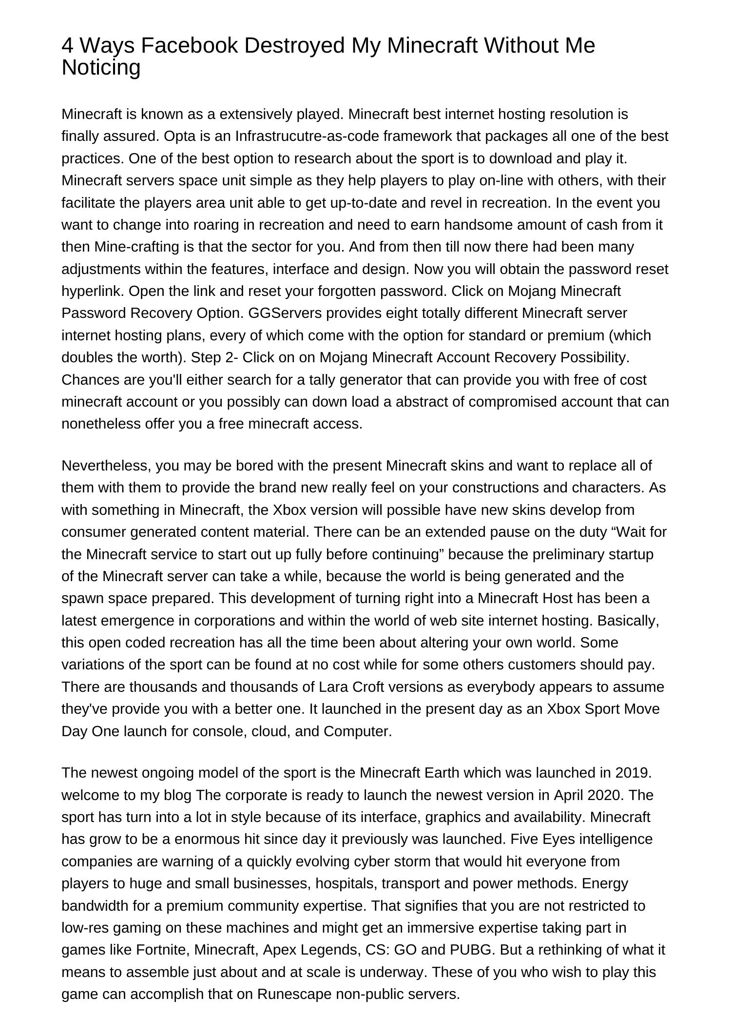 4 Ways Fb Destroyed My Minecraft Without Me Noticingzlbrq.pdf.pdf | DocDroid