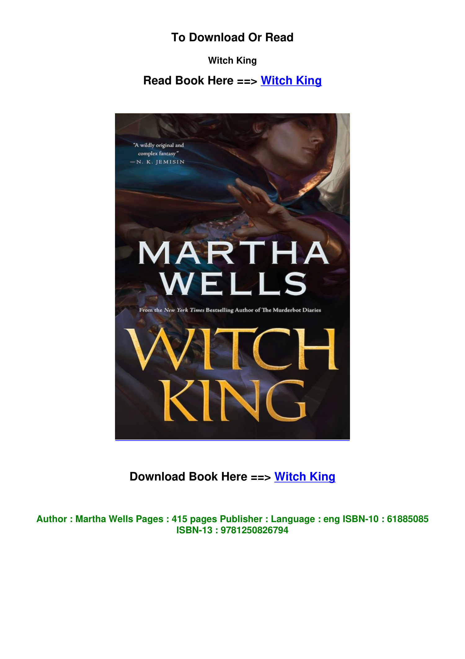 EPUB DOWNLOAD Witch King by Martha Wells.pdf | DocDroid