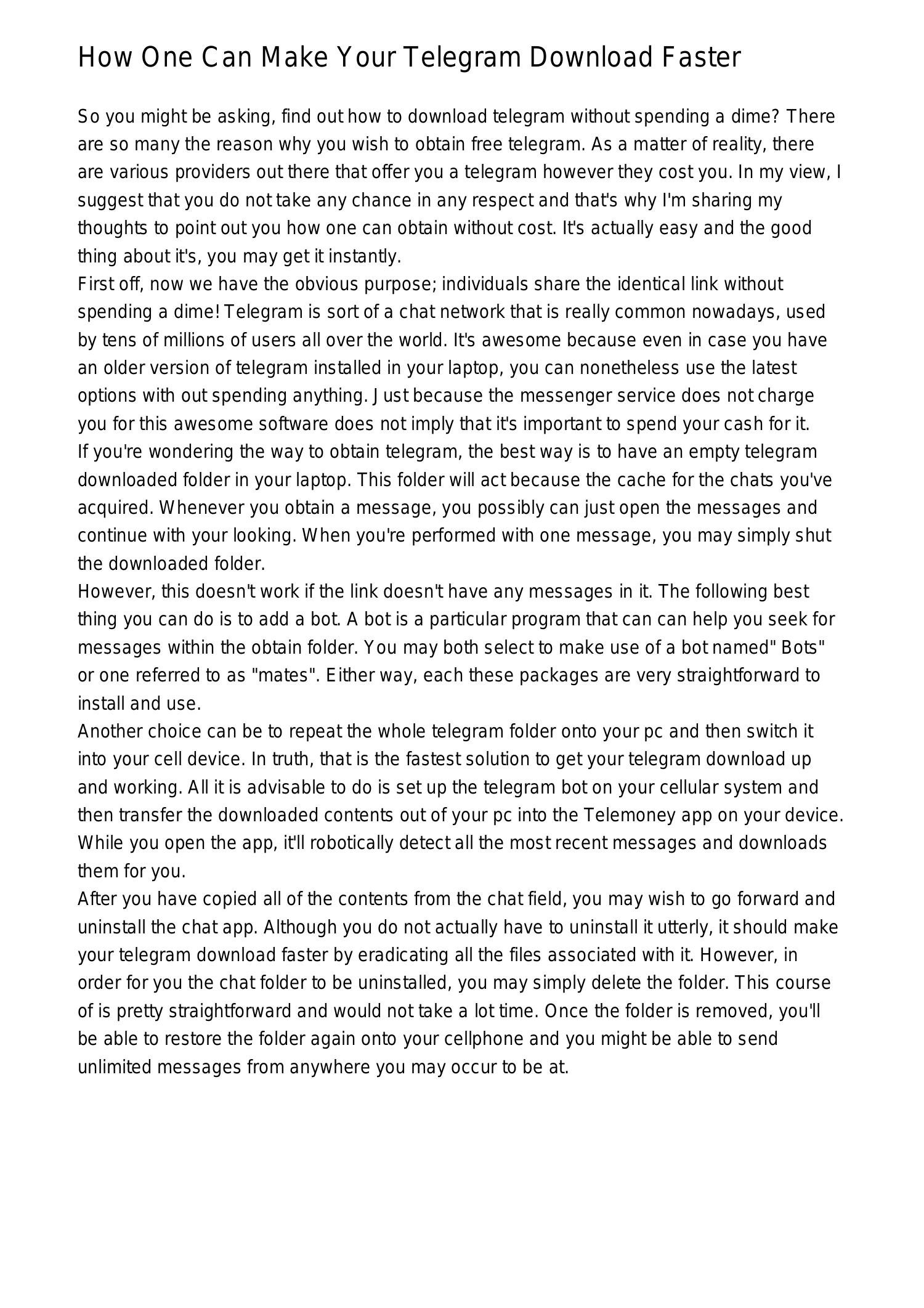 The Best Way To Make Your Telegram Download Fastersgvii.pdf.pdf | DocDroid