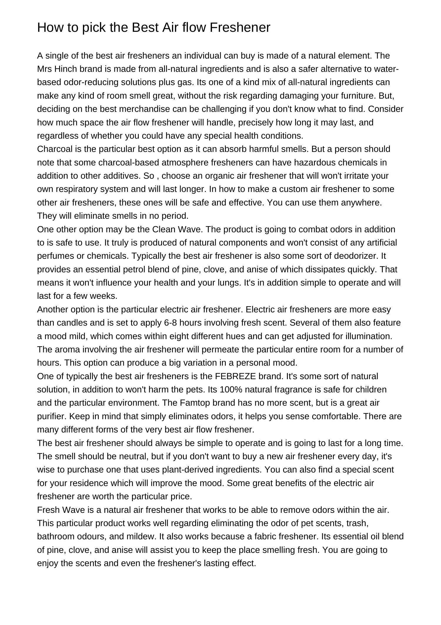 Choosing the Best Air flow Freshenerxhzzr.pdf.pdf | DocDroid