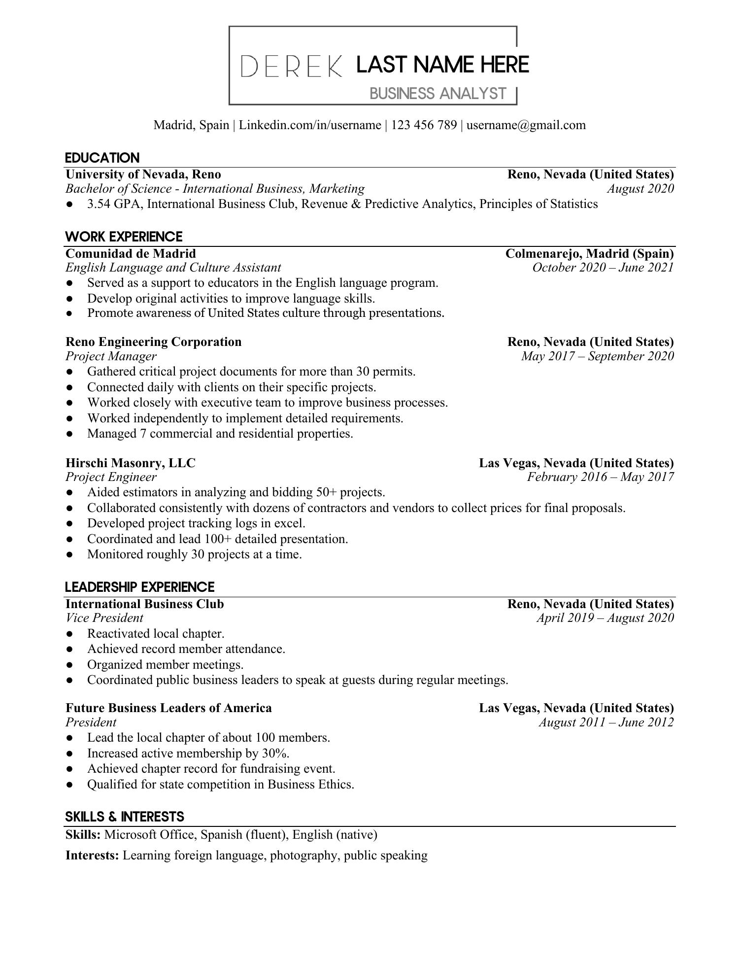 Business Analyst Resume (Derek).pdf | DocDroid