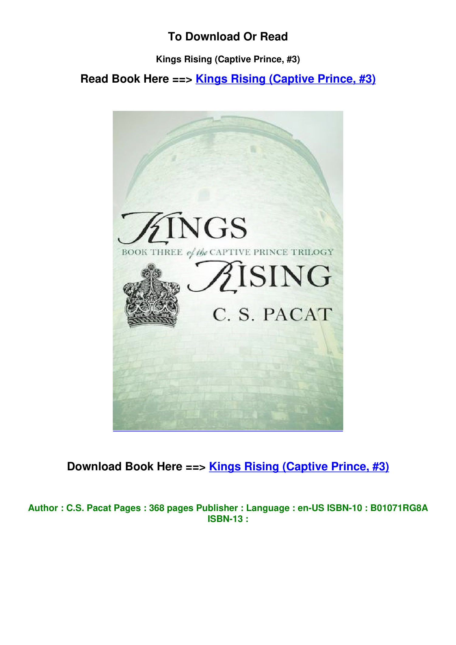 EPub download Kings Rising Captive Prince 3 by C S Pacat.pdf | DocDroid