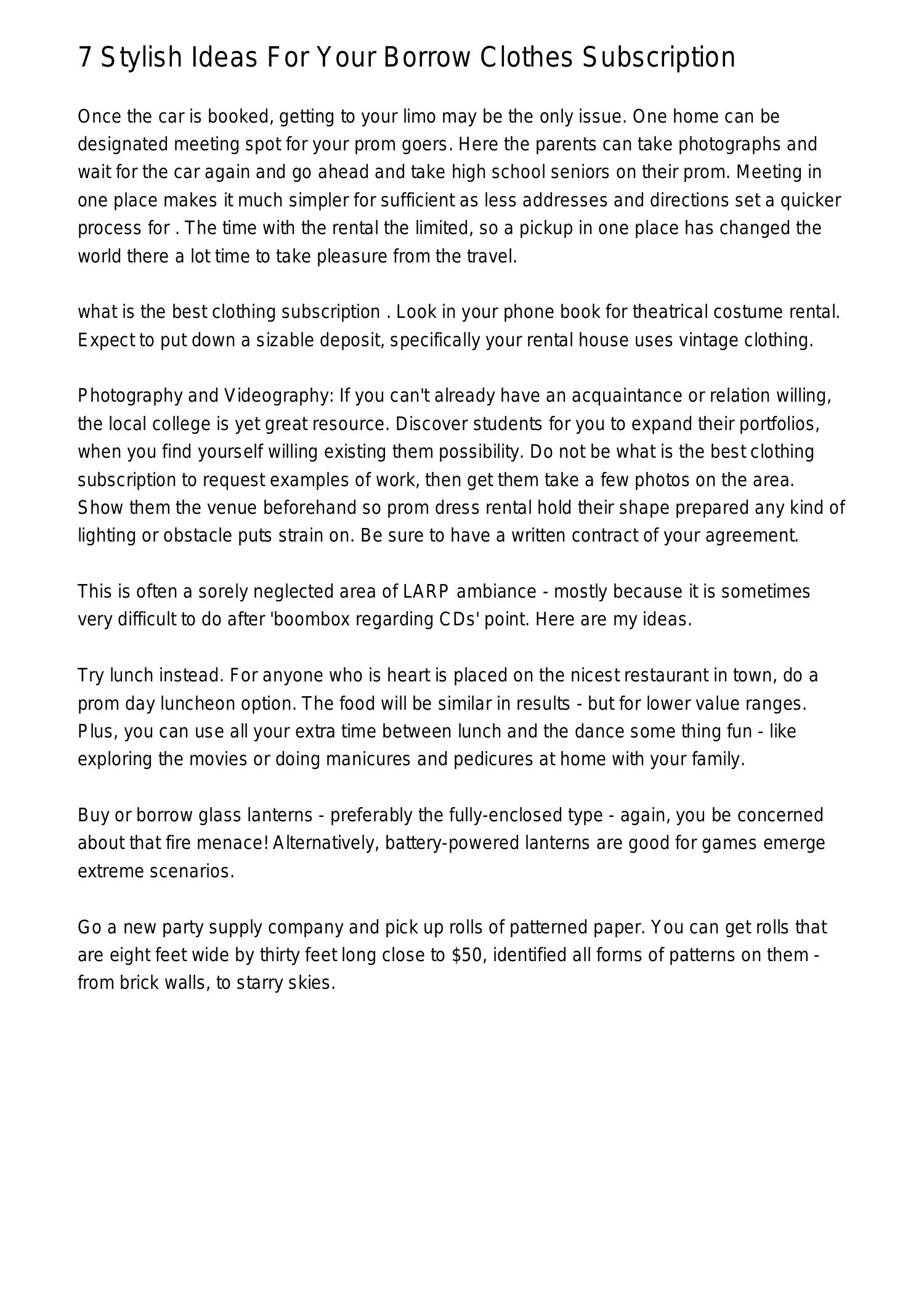 7 Steps To What Is The Best Monthly Clothing Subscription Of Your ...