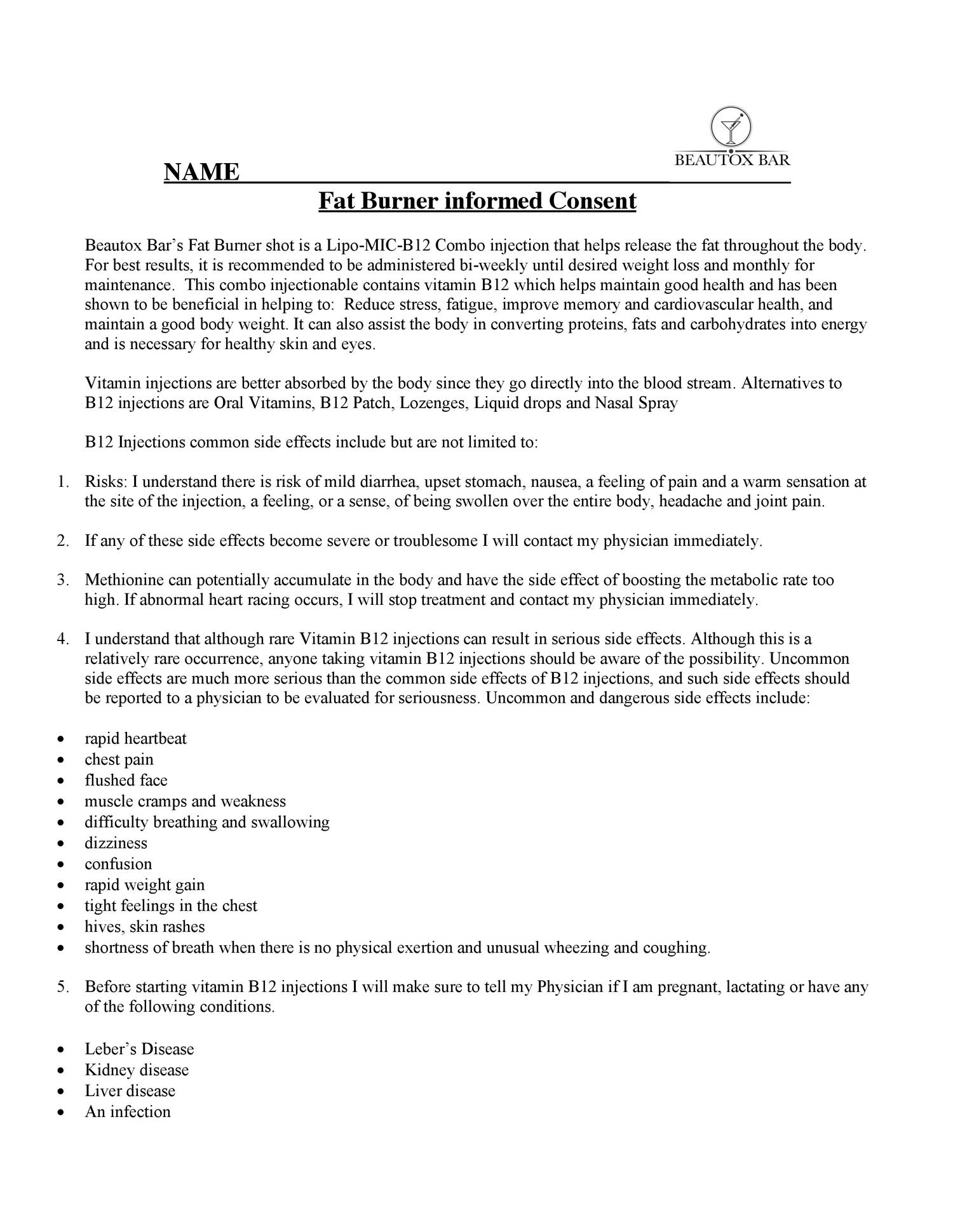Fat Burner Consent Form Pdf Docdroid