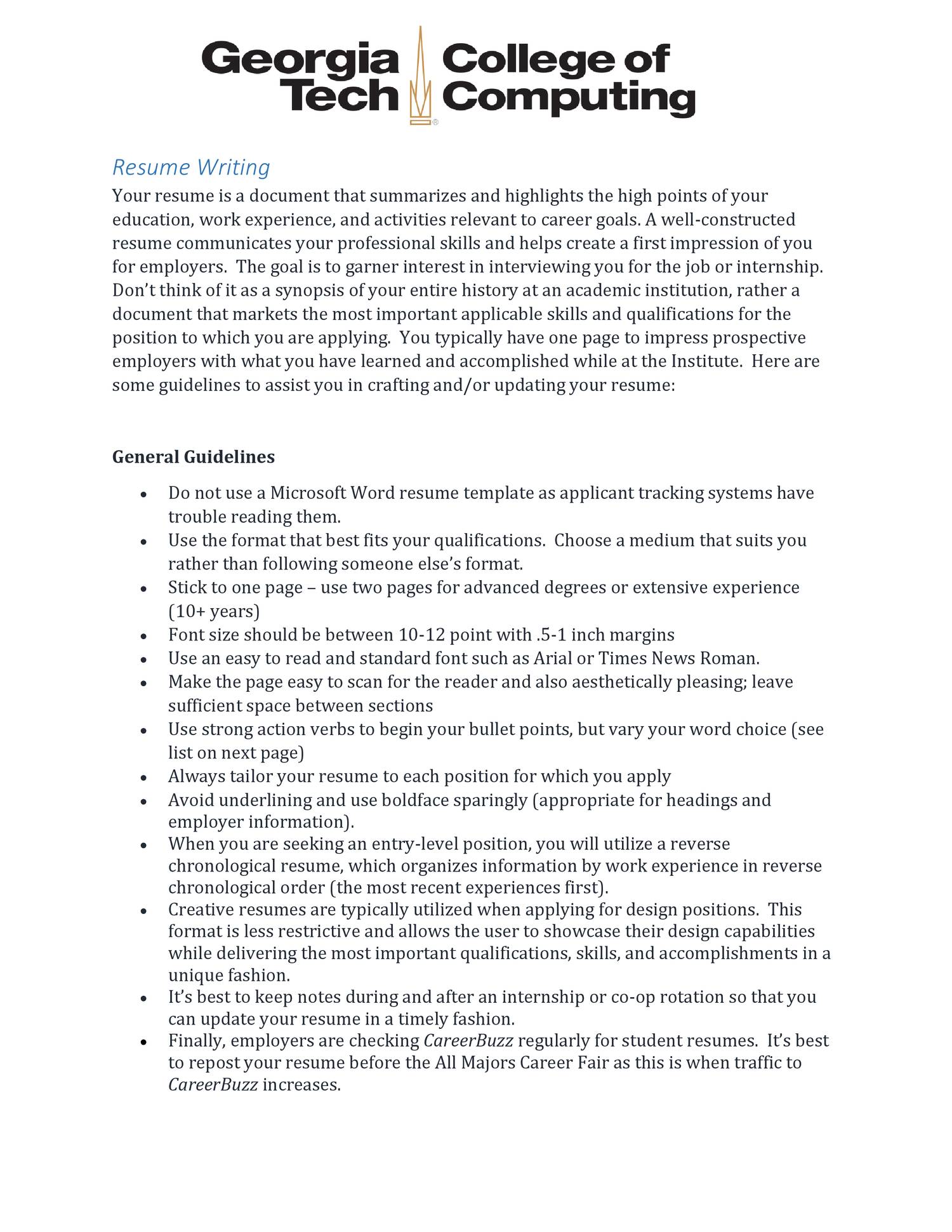 GA Tech Resume Handout.pdf | DocDroid