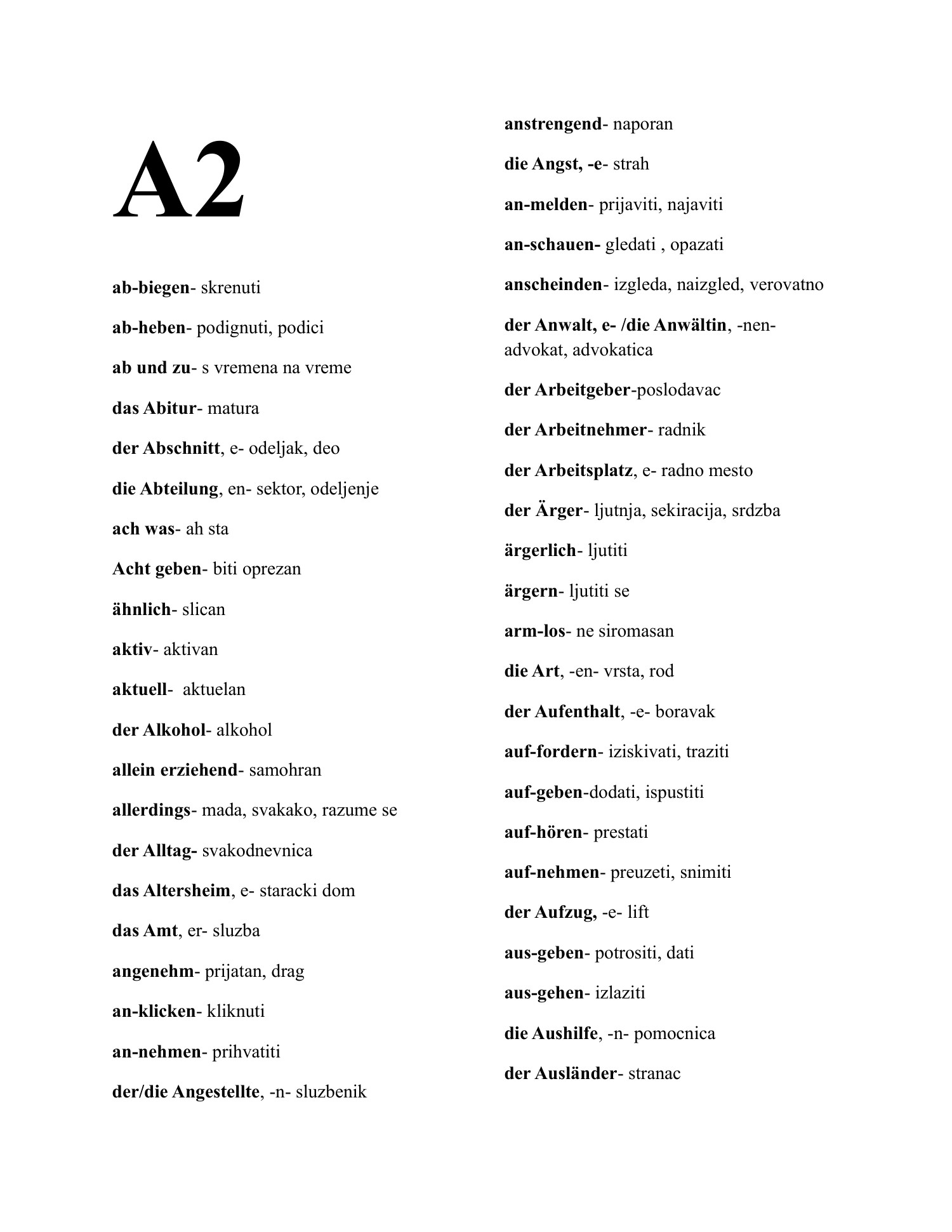 Kompletne njemacke rijeci za nivo A2.pdf | DocDroid
