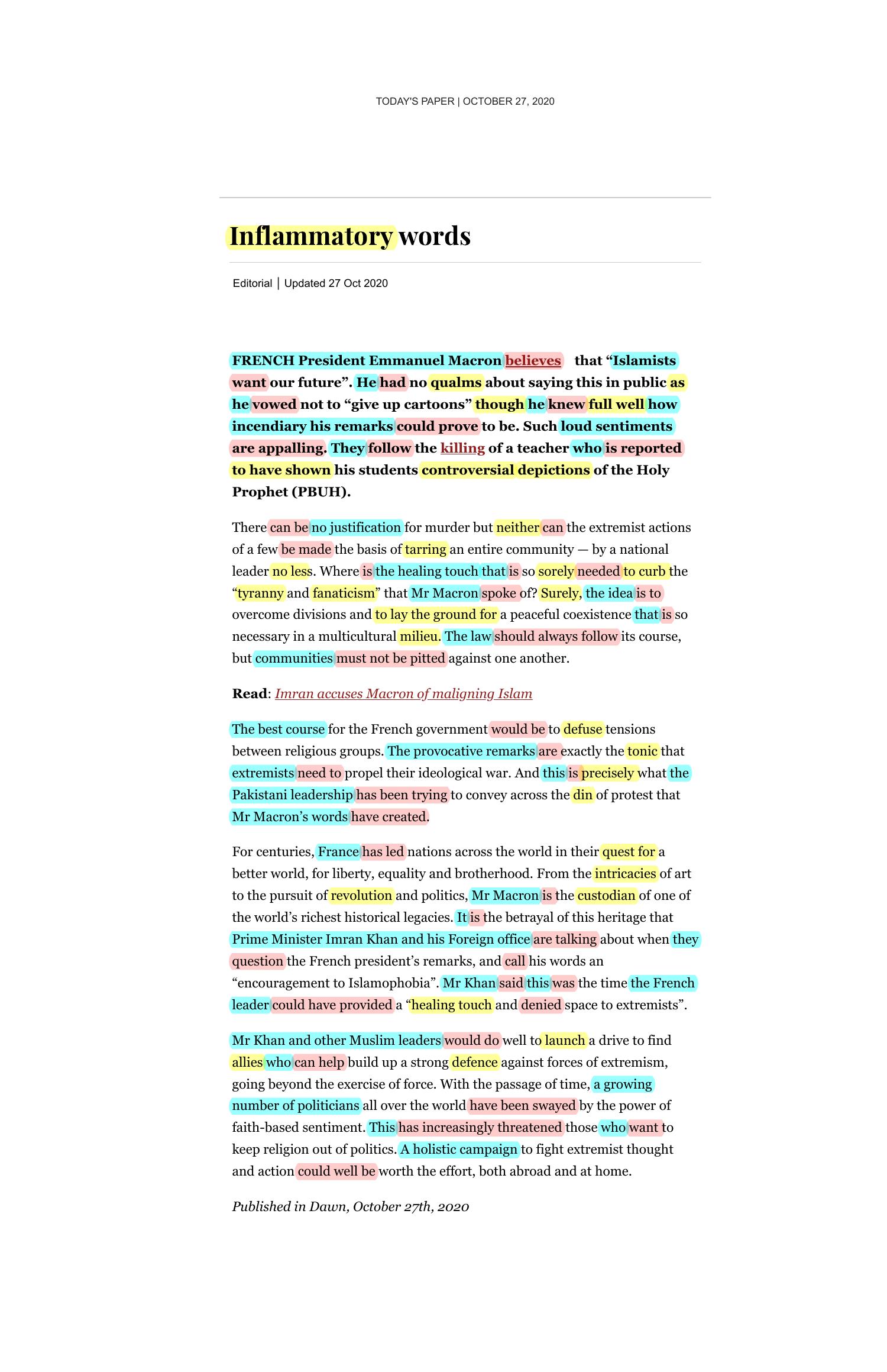 Inflammatory words - Newspaper - DAWN.COM.pdf | DocDroid