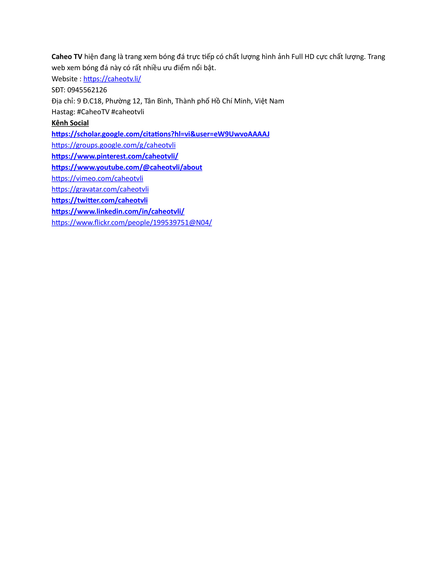 Caheo TV hiện đang là trang xem bóng đá trực tiếp có chất lượng hình ảnh Full HD cực chất lượng ...