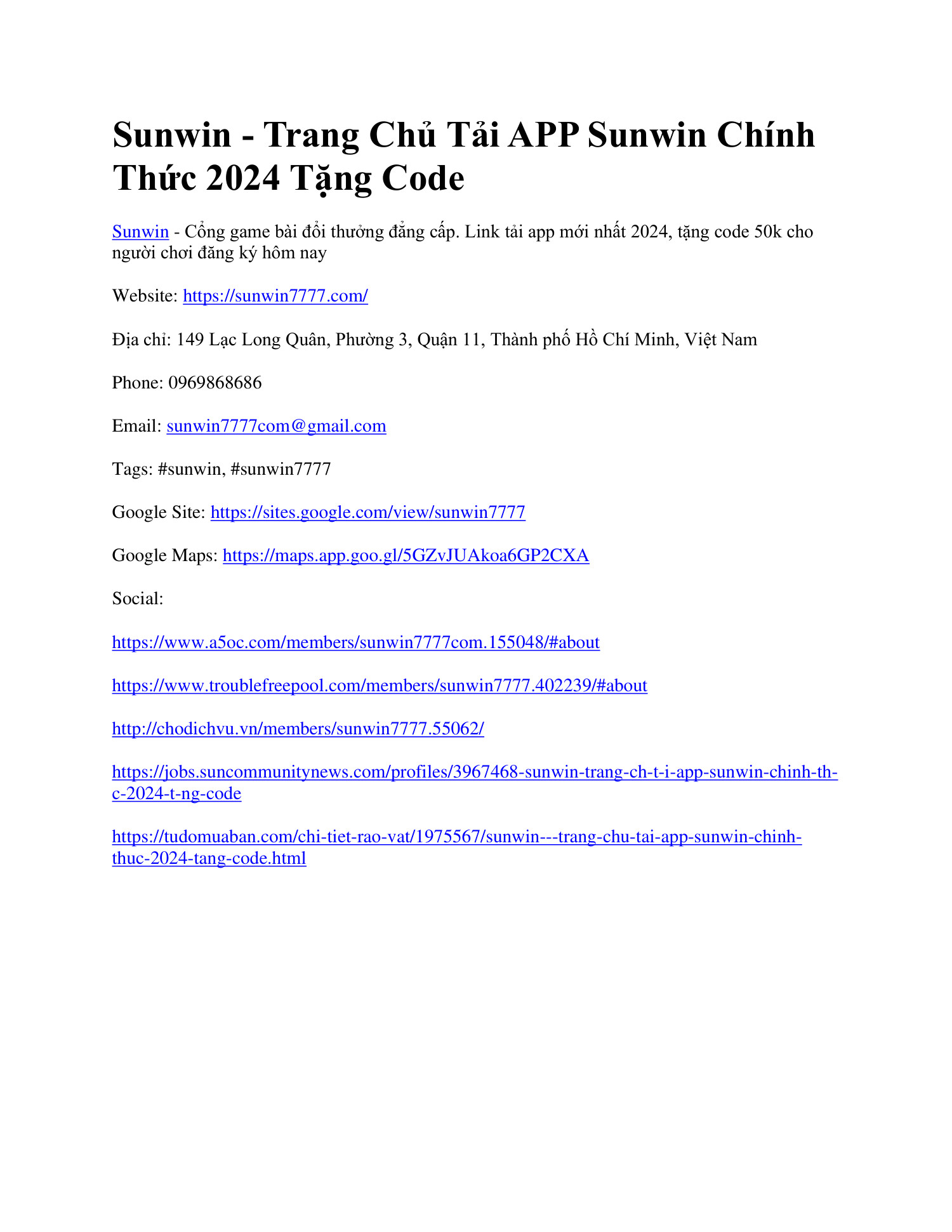 Sunwin - Trang Chủ Tải APP Sunwin Chính Thức 2024 Tặng Code.docx | DocDroid