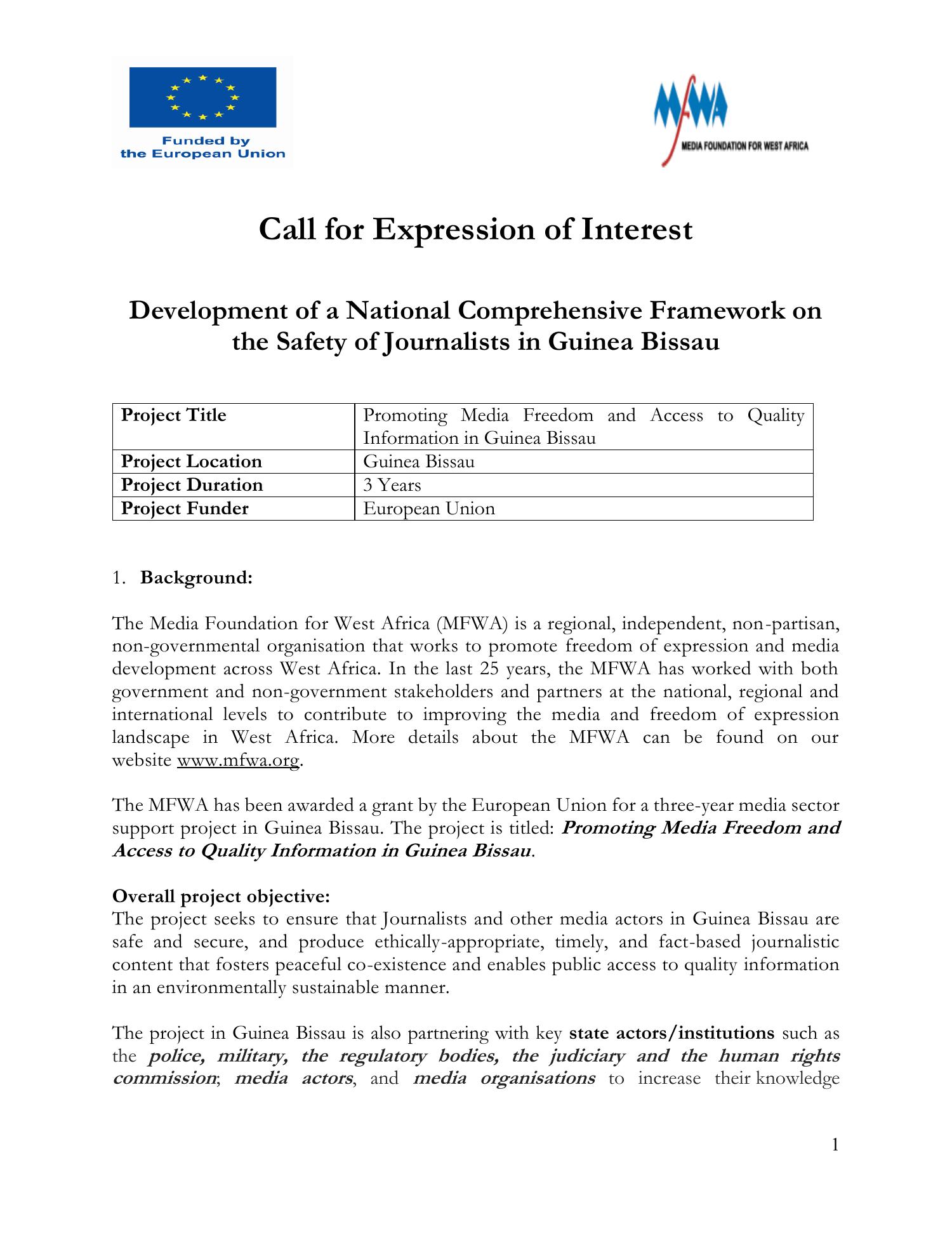 Call Eoi Devt Of Comp Framework On Safety Of Journalists In Gnb Pdf Docdroid