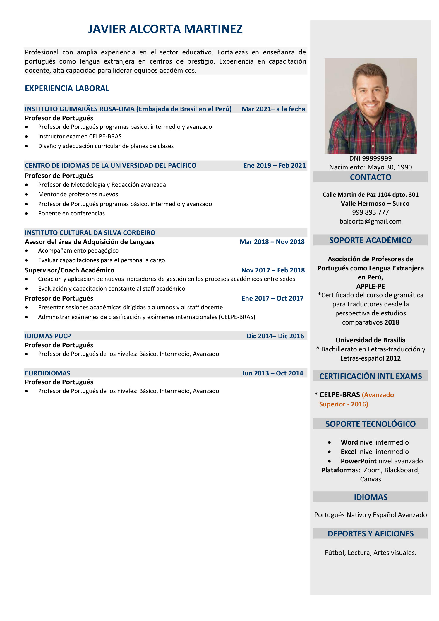 CV - PORTUGUÉS Ejemplo.docx | DocDroid