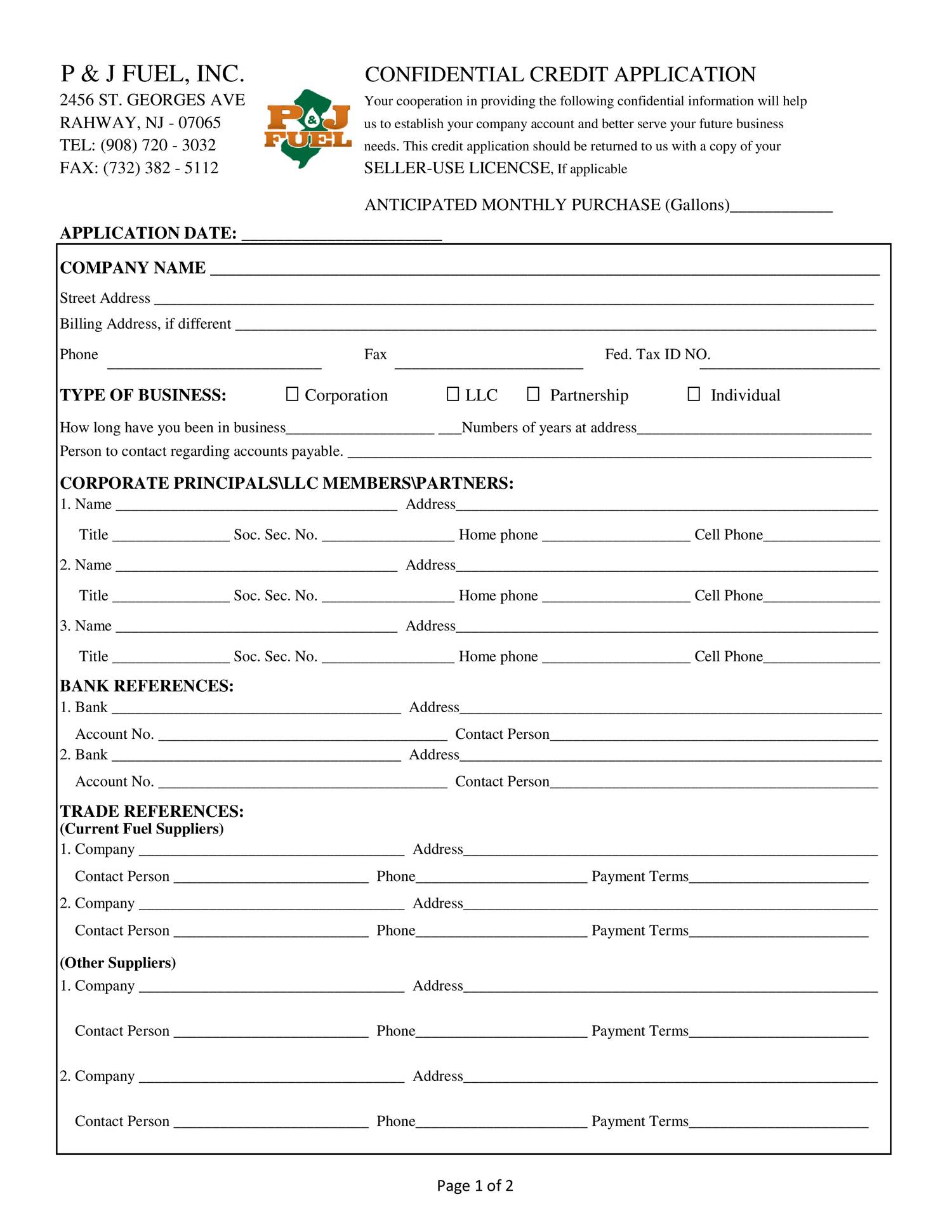 P & J Fuel Credit Application.pdf | DocDroid