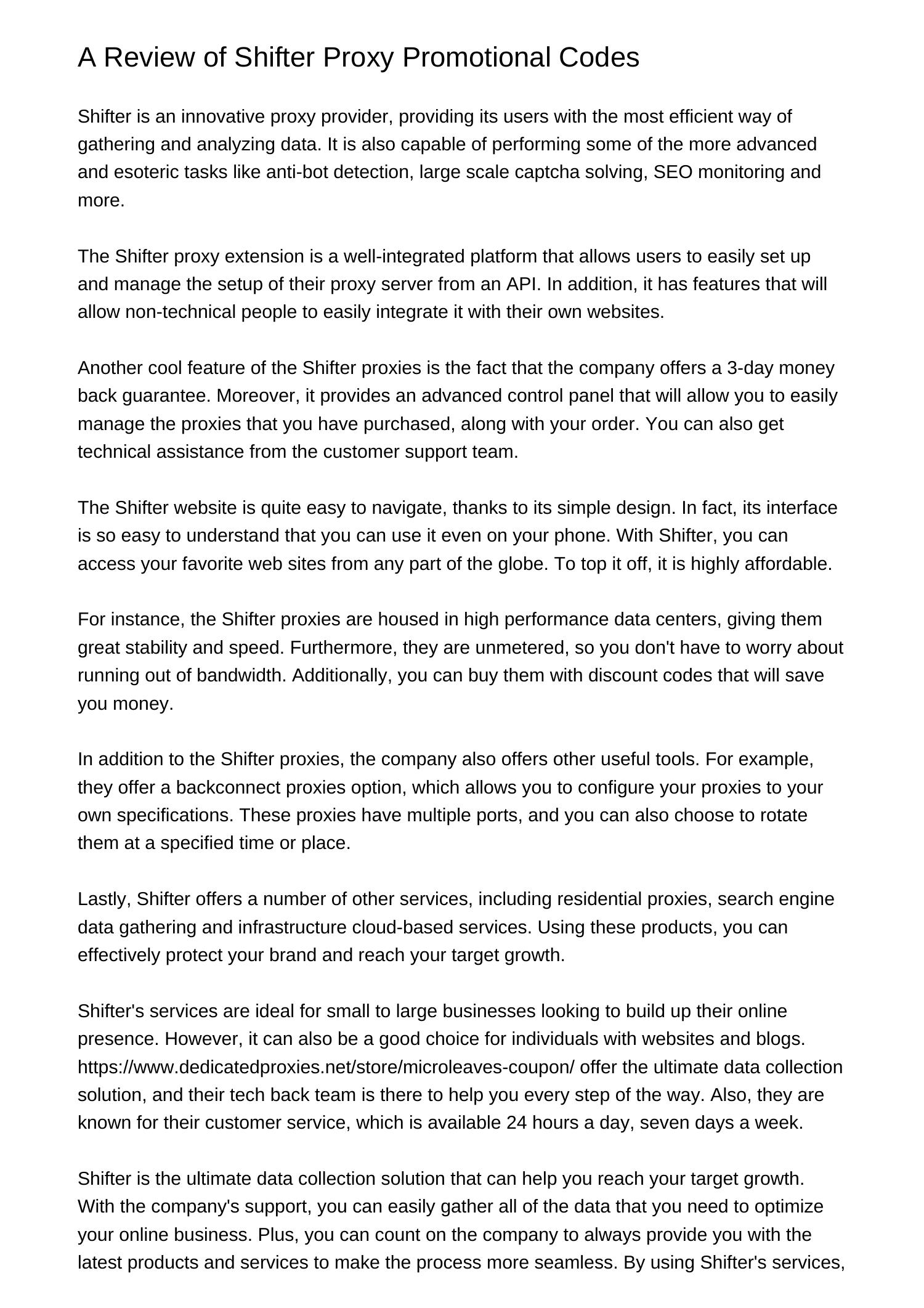 A Review of Shifter Proxy Promotional Codesakuzb.pdf.pdf | DocDroid