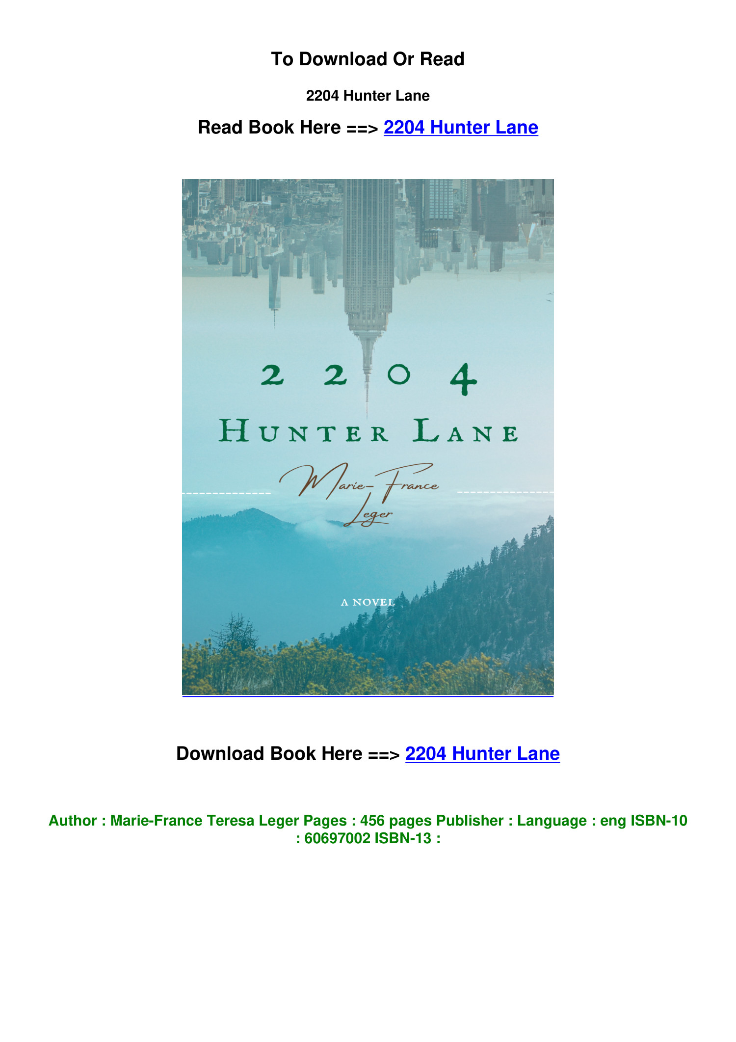 Pdf Download 2204 Hunter Lane BY Marie France Teresa Leger.pdf | DocDroid