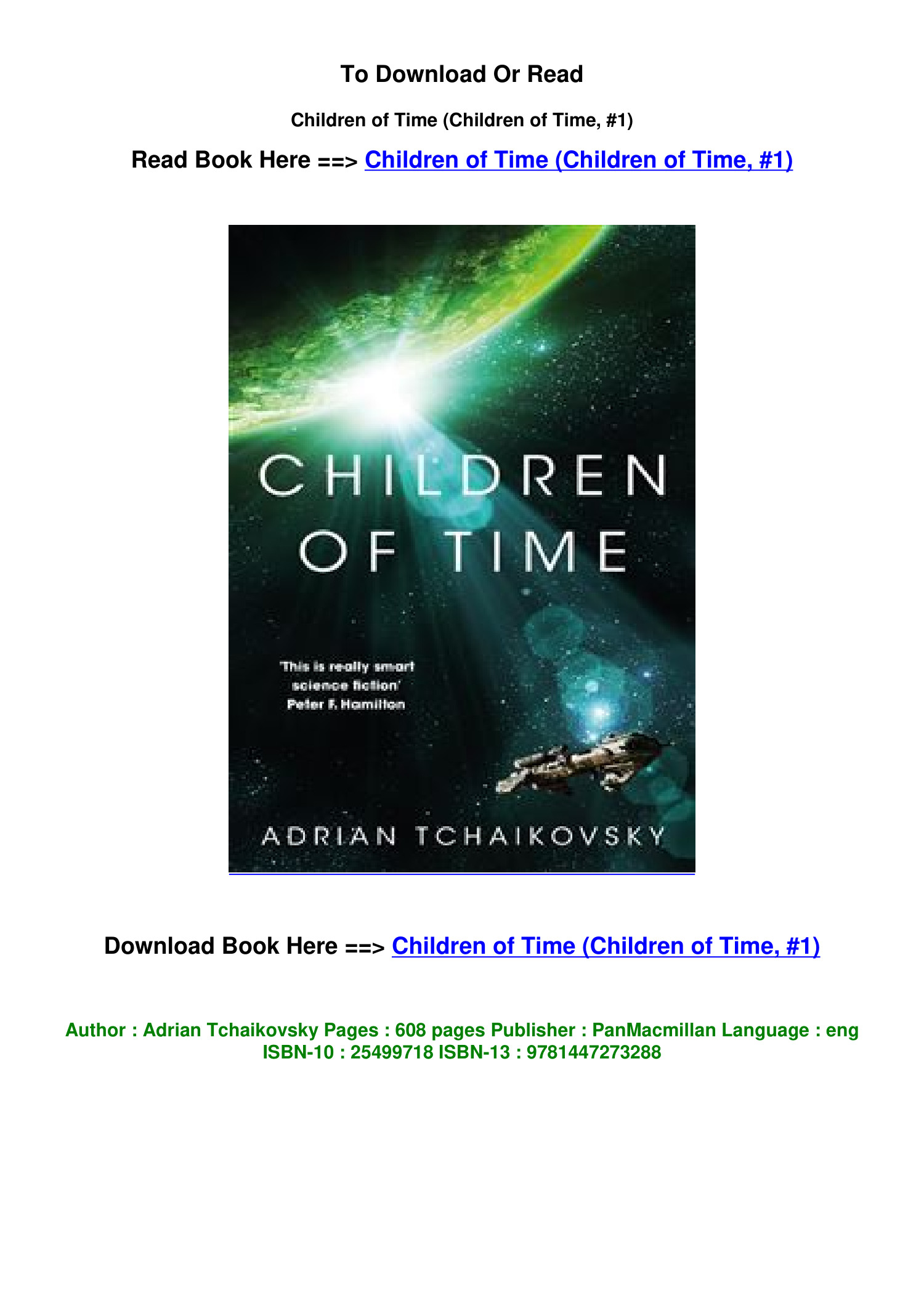 EPUB Download Children of Time Children of Time 1 BY Adrian Tchaikovsky.pdf | DocDroid