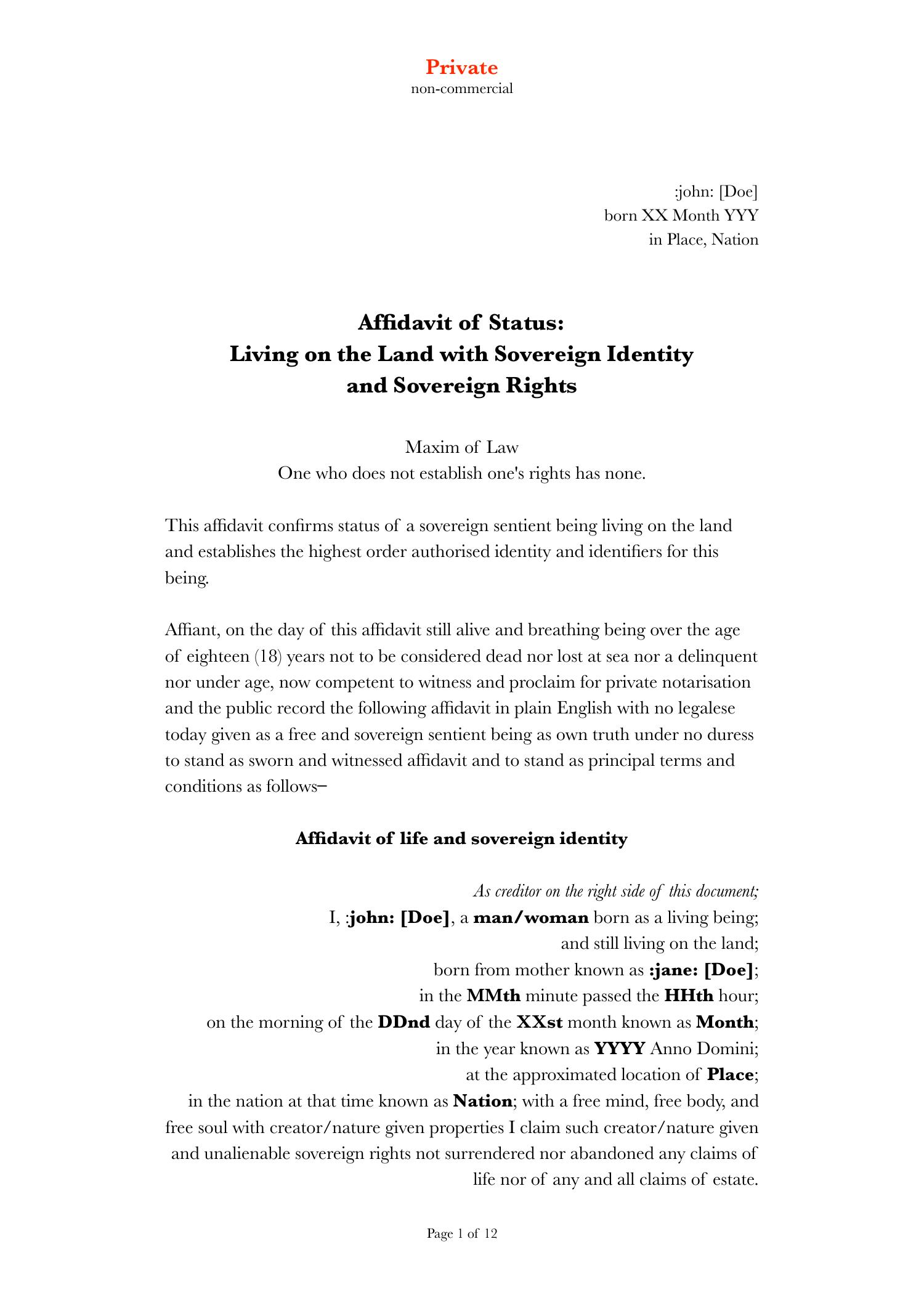 Template My Reset and Affidavit of Status.pdf | DocDroid