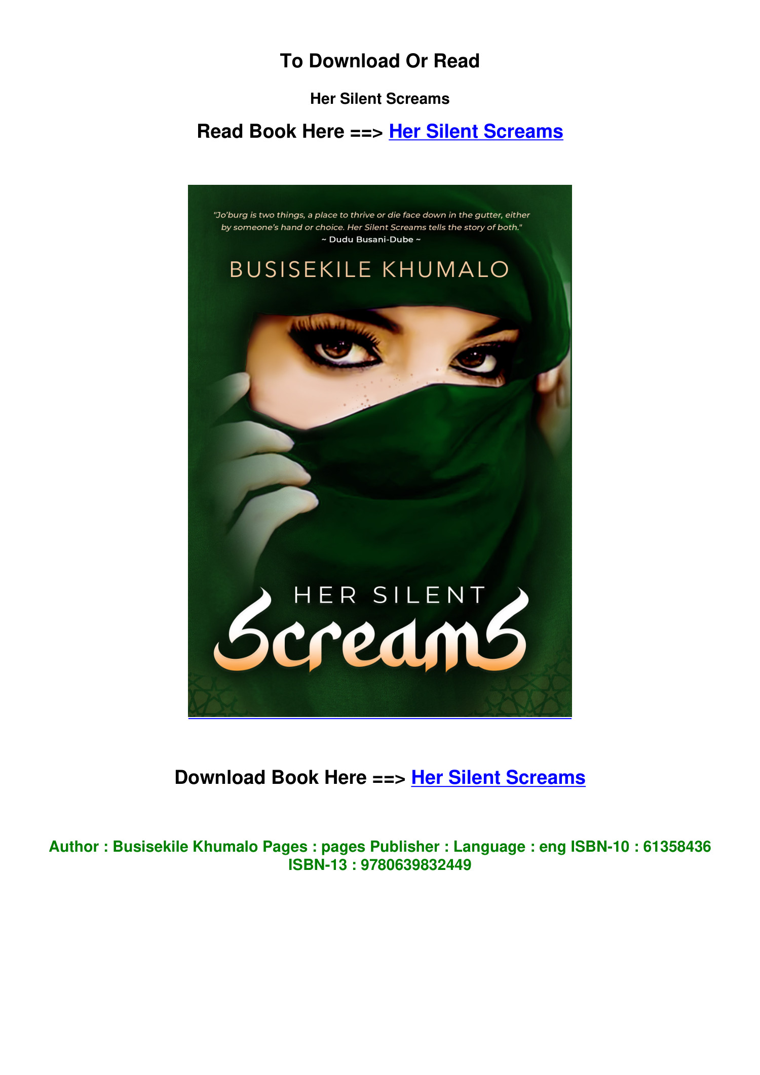 Download PDF Her Silent Screams BY Busisekile Khumalo.pdf | DocDroid