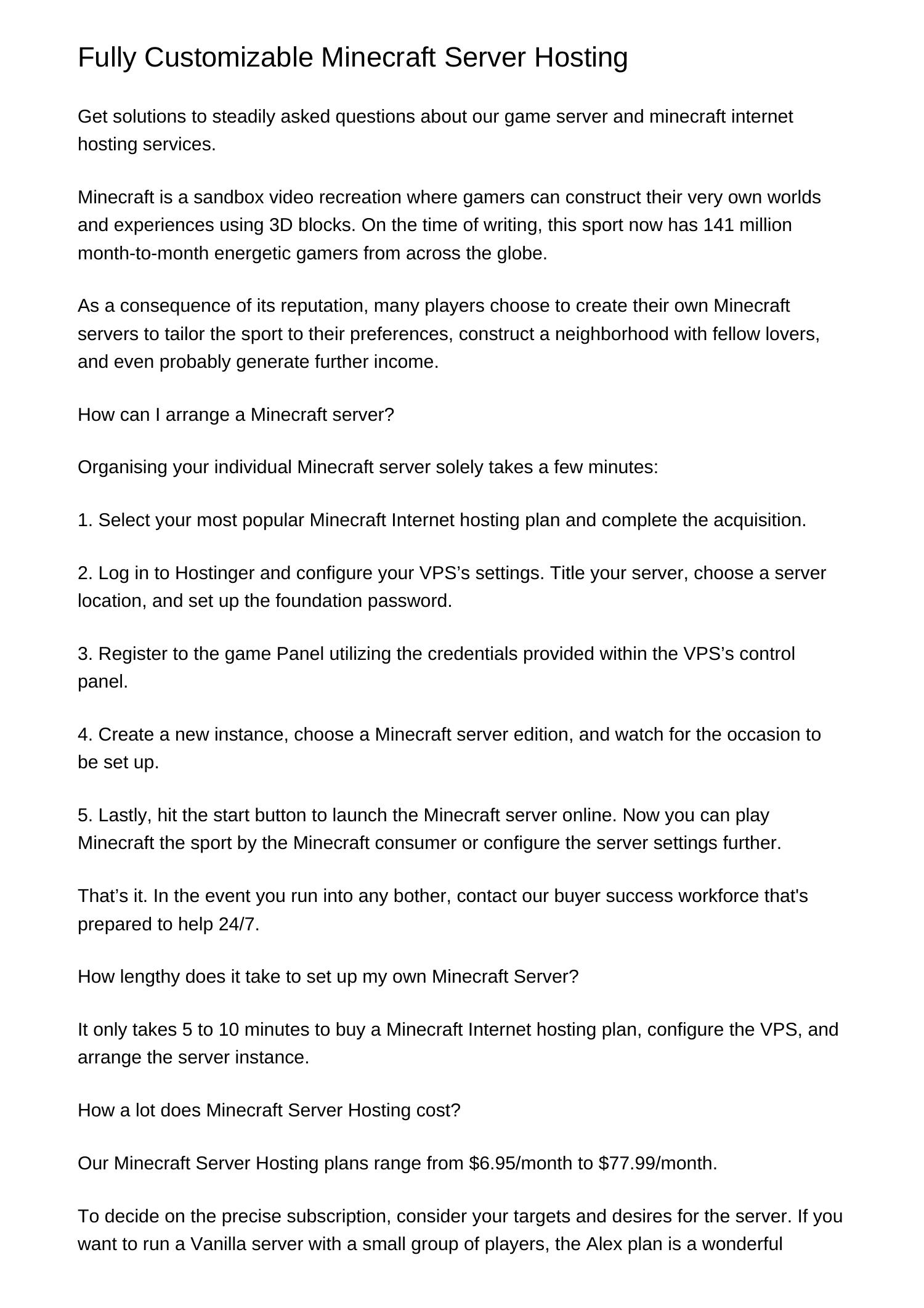 Fully Customizable Minecraft Server Hostingotchl.pdf.pdf | DocDroid