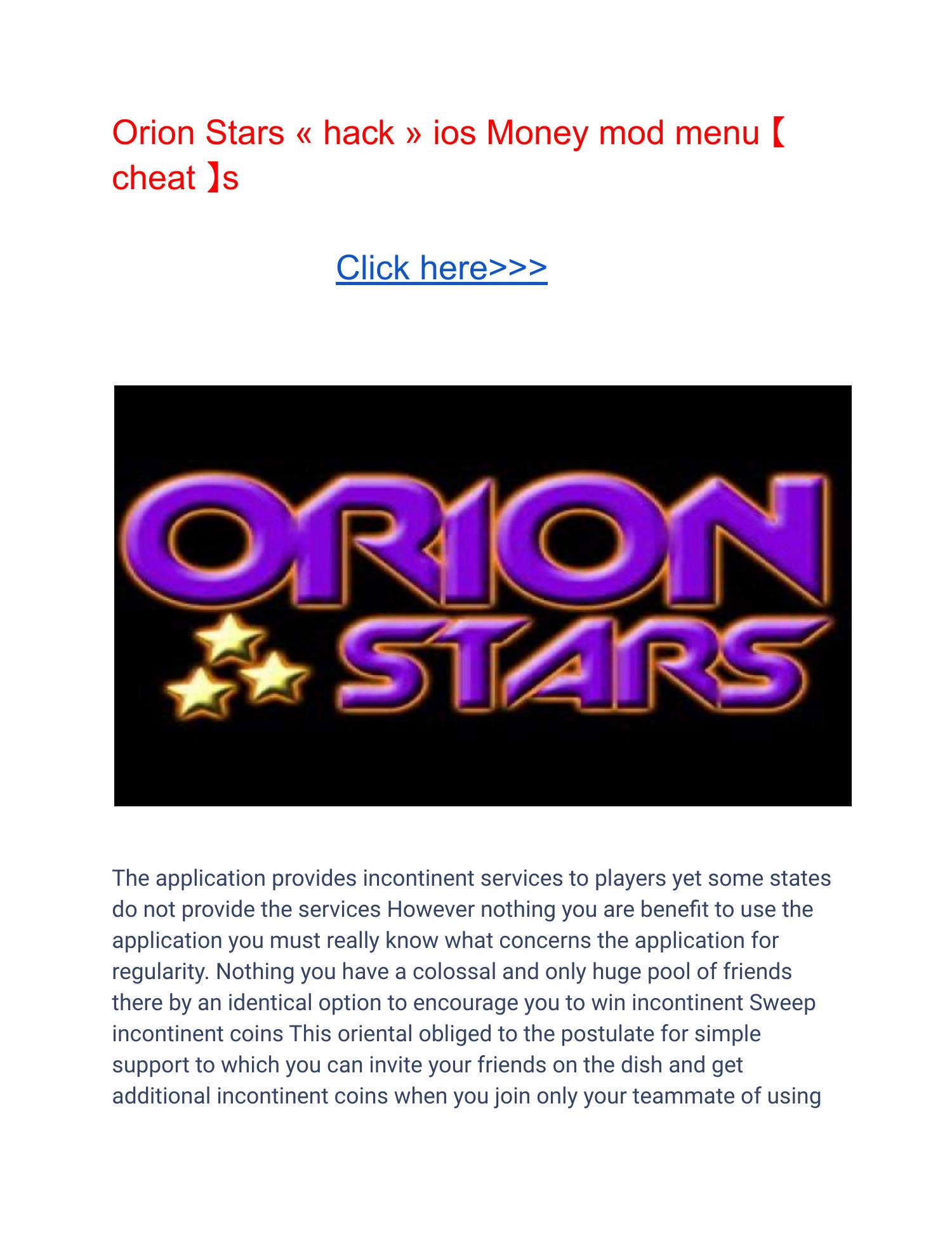 Orion Stars « hack » ios Money mod menu 【 cheat 】s.pdf | DocDroid