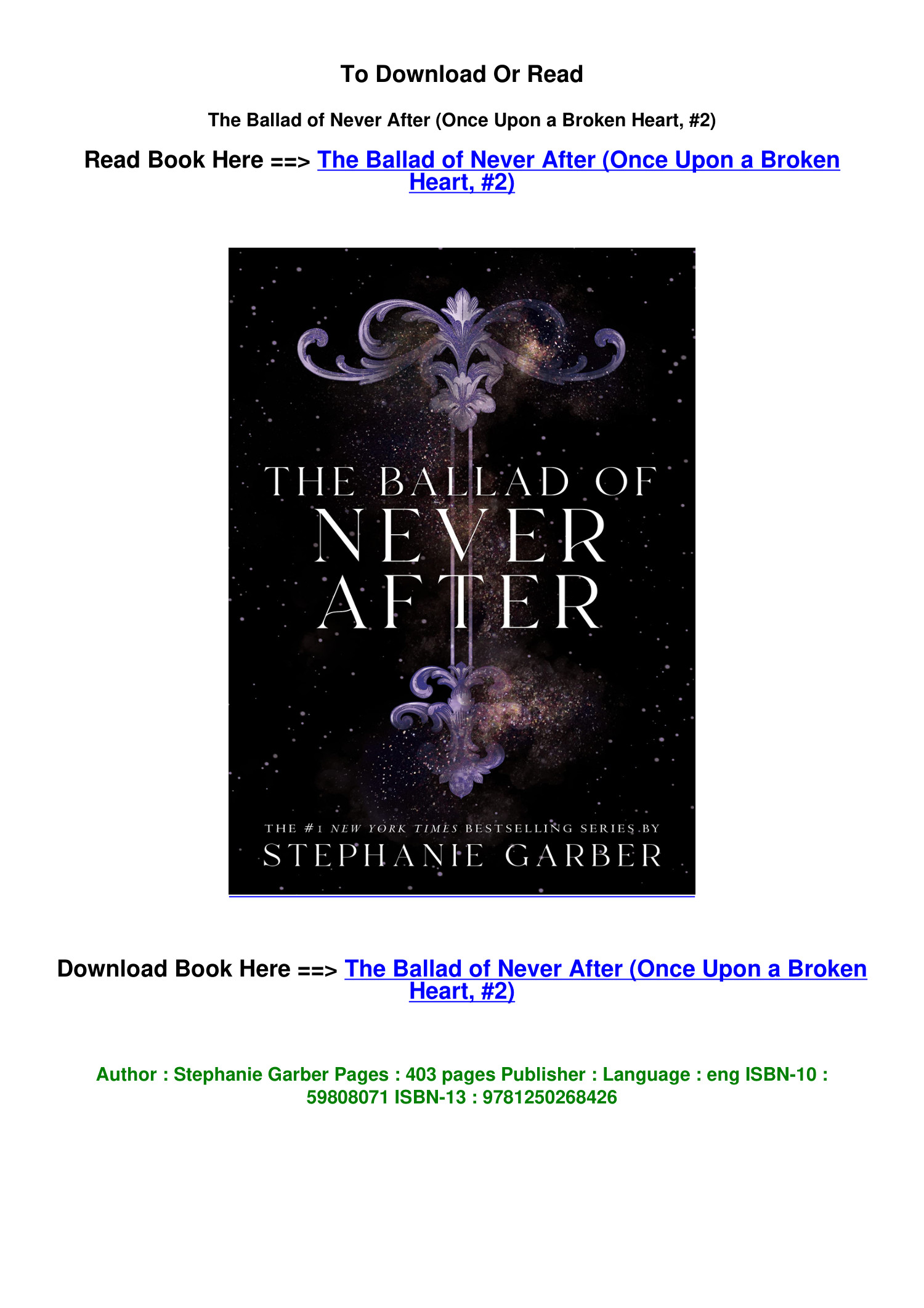 Download PDF The Ballad of Never After Once Upon a Broken Heart 2 By .pdf | DocDroid