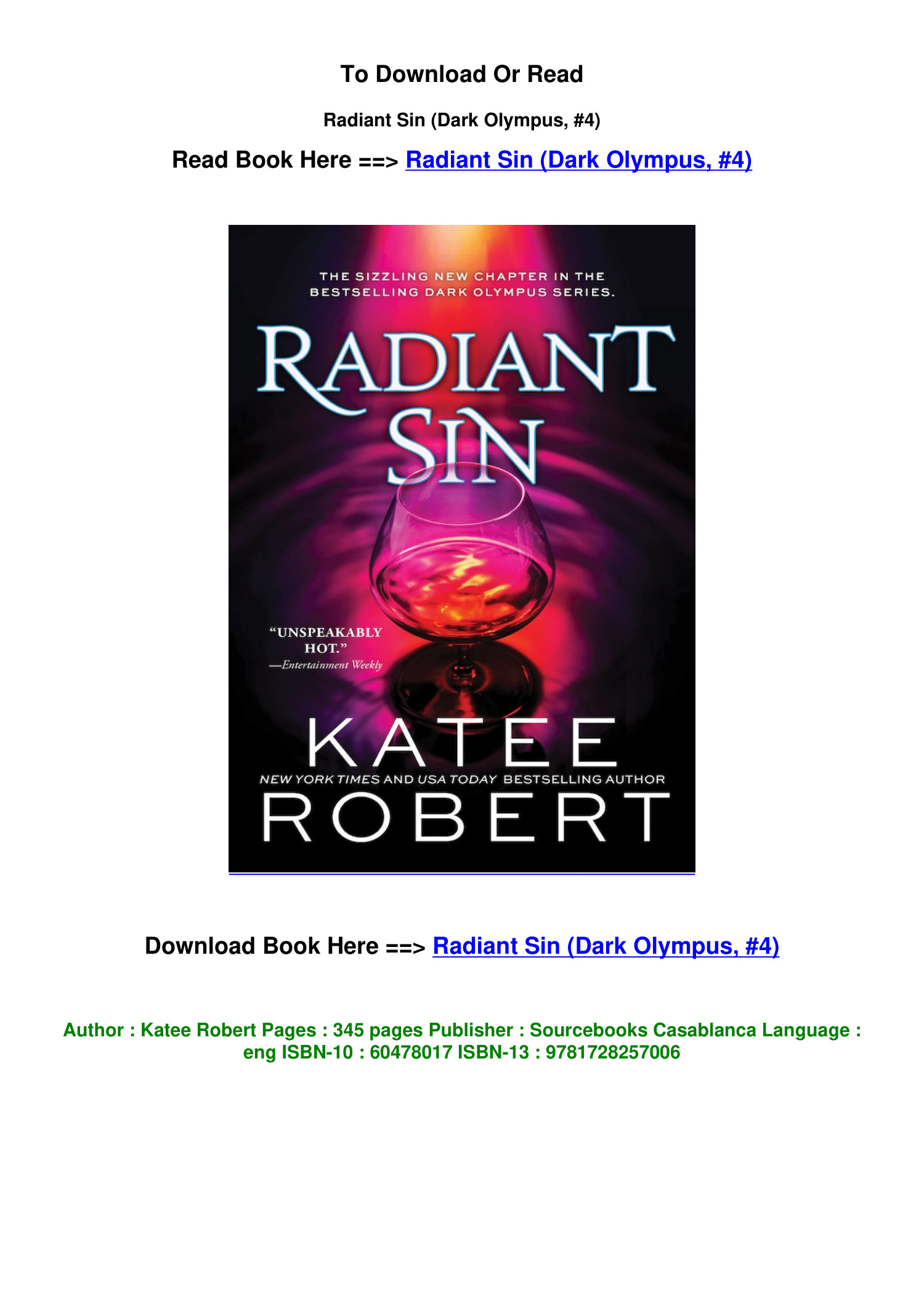 EPub DOWNLOAD Radiant Sin Dark Olympus 4 By Katee Robert.pdf | DocDroid