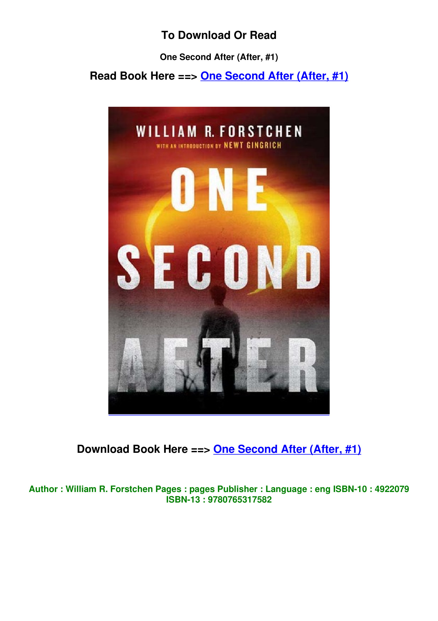pdf DOWNLOAD One Second After After 1 BY William R Forstchen.pdf | DocDroid