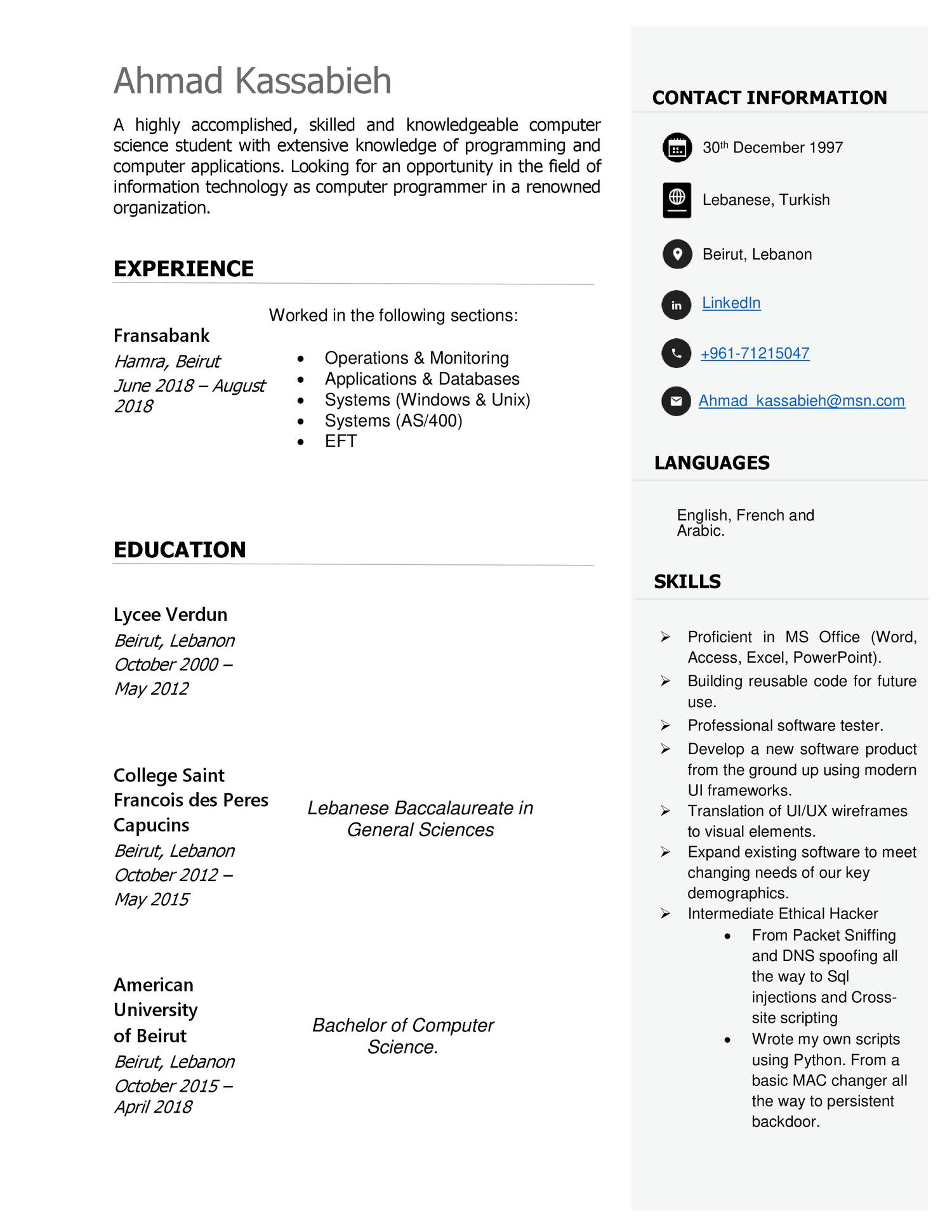 Ahmad CV.pdf | DocDroid