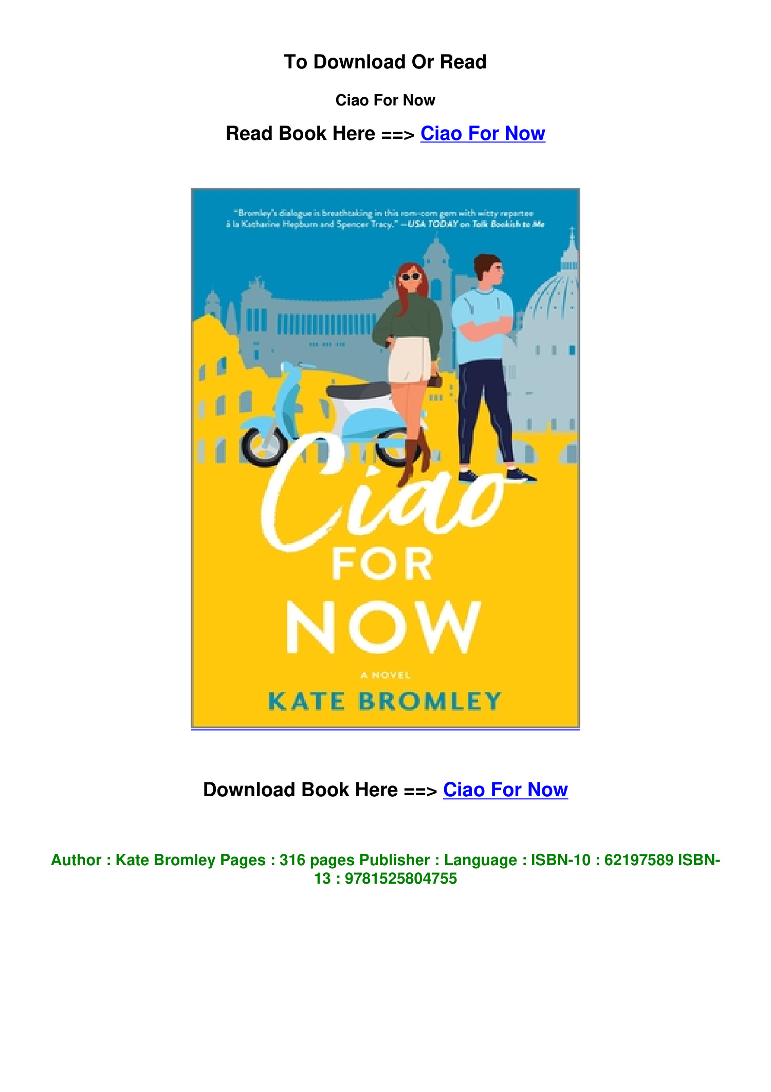 DOWNLOAD Pdf Ciao For Now by Kate Bromley.pdf | DocDroid