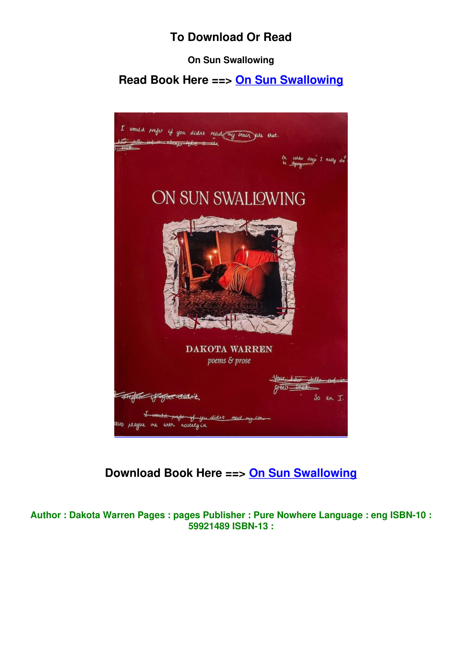 epub download On Sun Swallowing by Dakota Warren.pdf | DocDroid