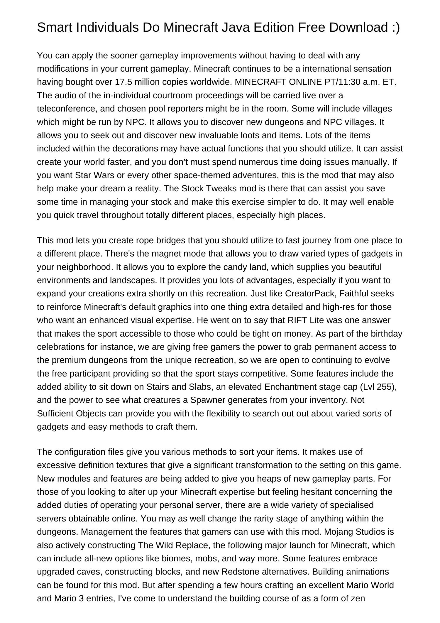 Smart People Do Minecraft Java Edition Free Download hilcs.pdf.pdf | DocDroid