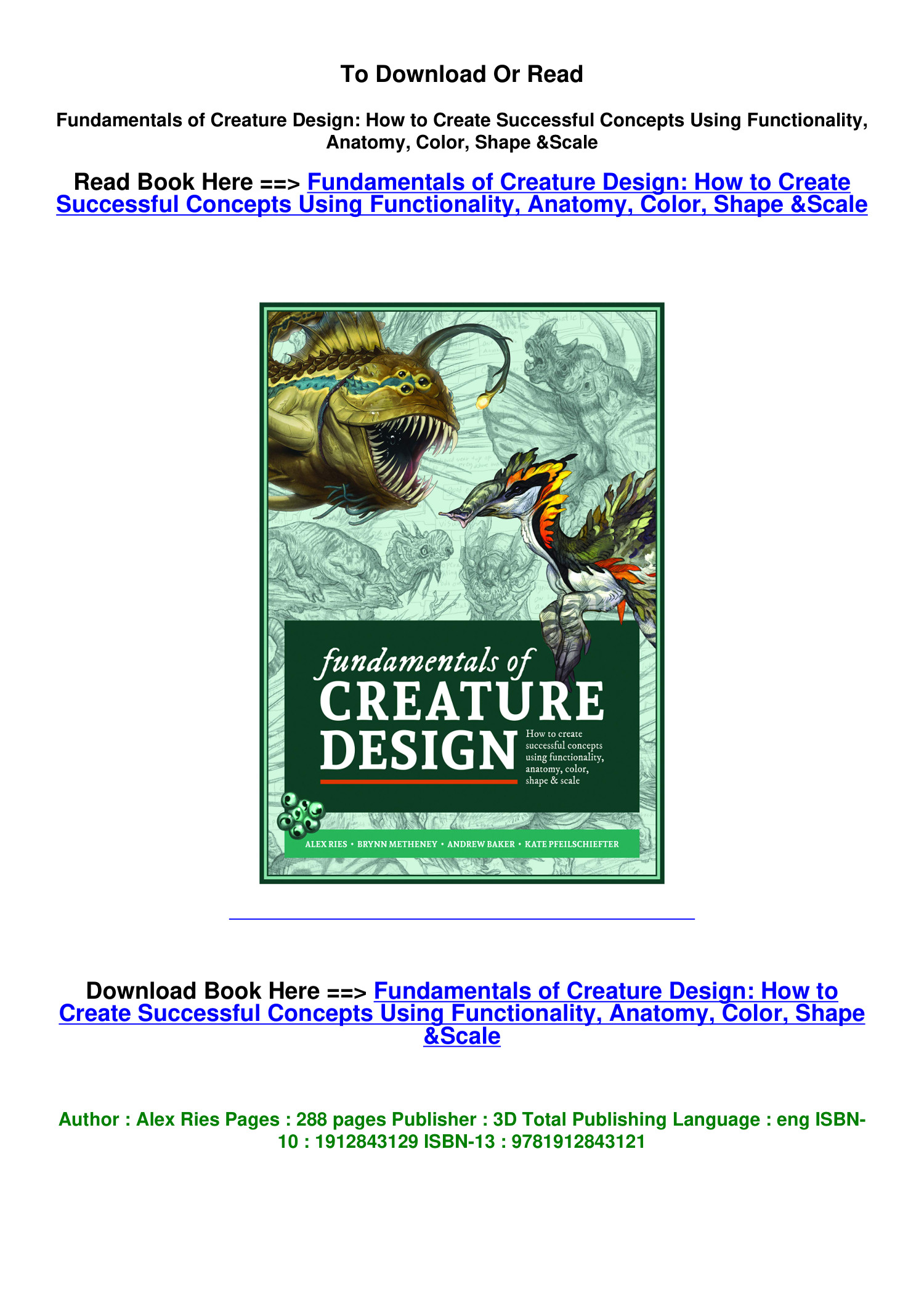 EPUB download Fundamentals of Creature Design How to Create Successful .pdf | DocDroid