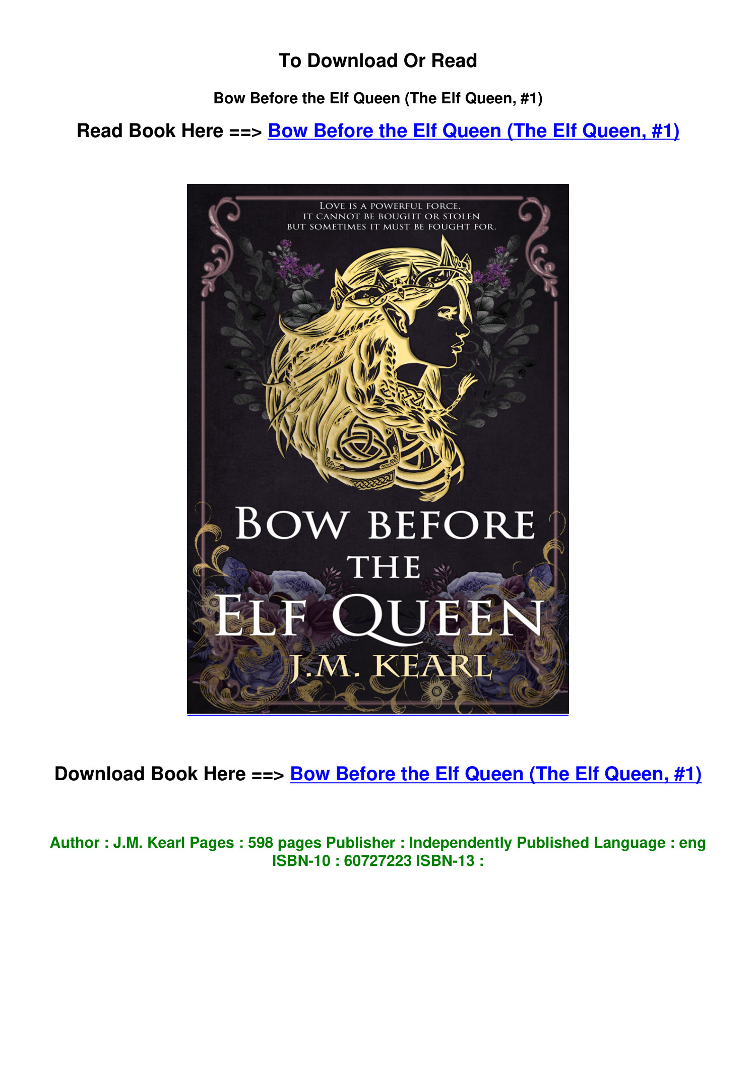 download pdf Bow Before the Elf Queen The Elf Queen 1 By J M Kearl.pdf | DocDroid