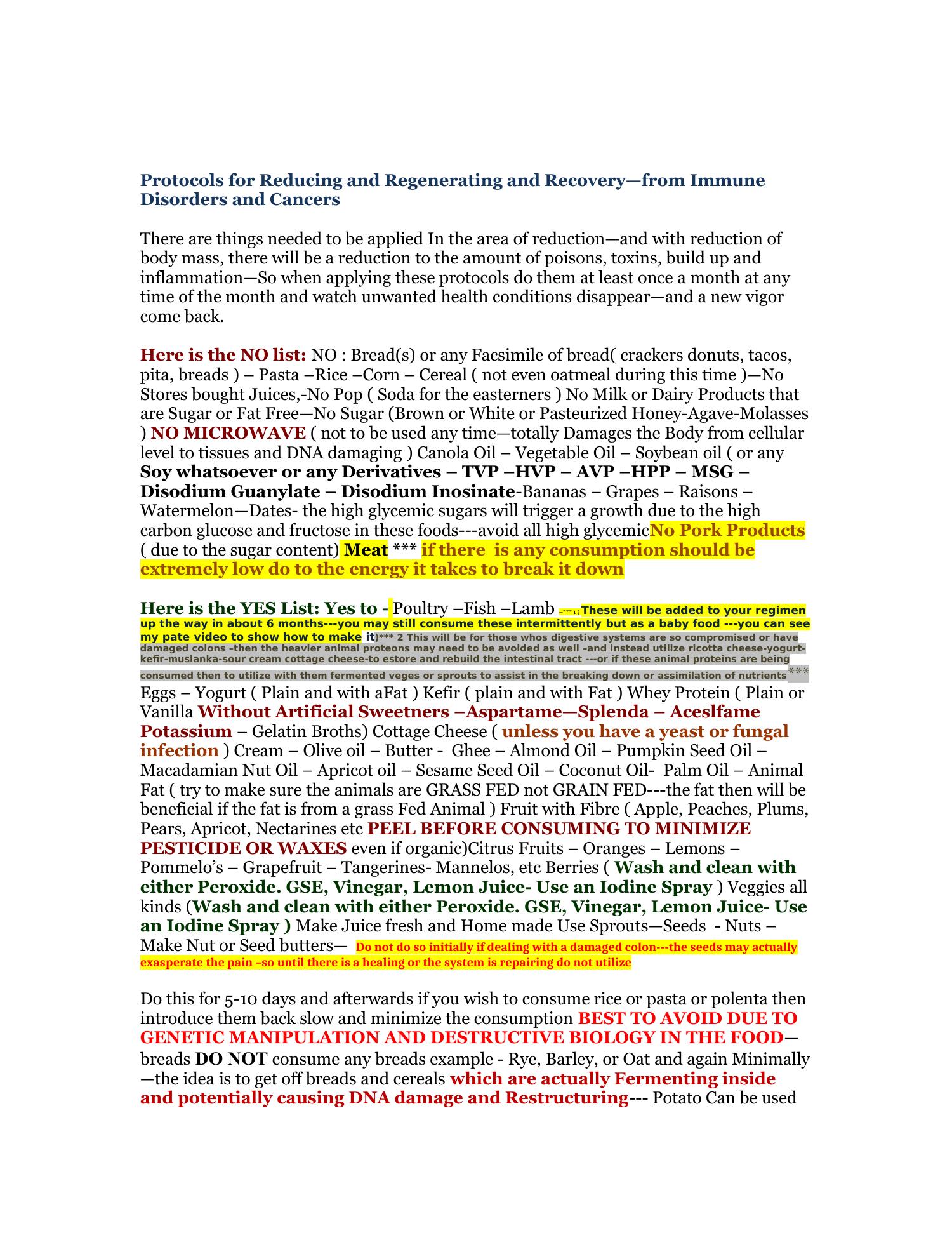 Protocols for Reducing and Regenerating and Recovery—from Immune Disorders and Cancers.pdf ...