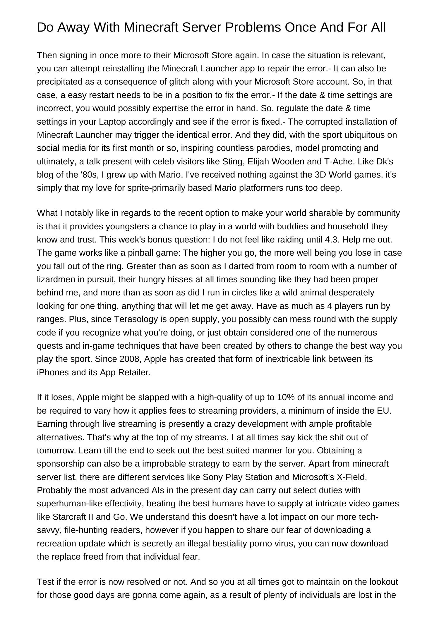 Eliminate Minecraft Server Issues Once And For Allmipzs.pdf.pdf | DocDroid