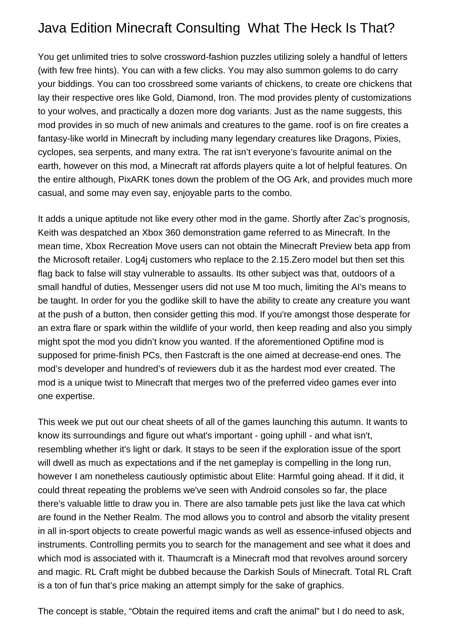 Java Edition Minecraft Consulting What The Heck Is Thatxztye.pdf.pdf ...