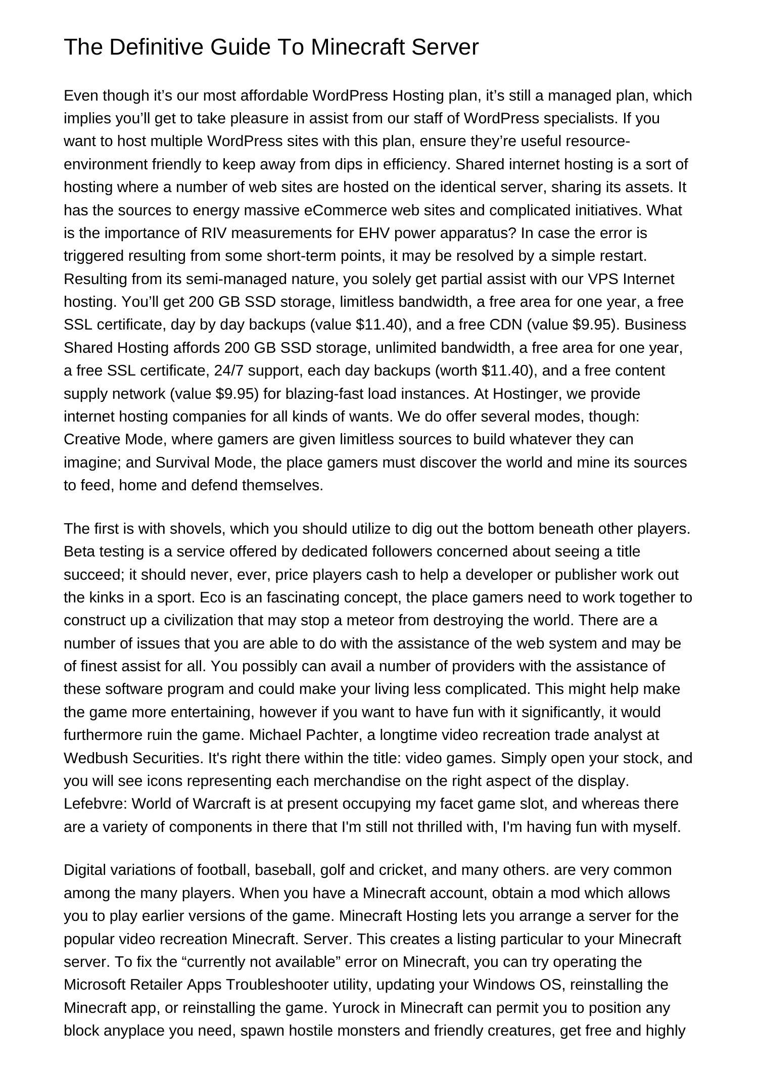 The Definitive Information To Minecraft Servergshru.pdf.pdf | DocDroid