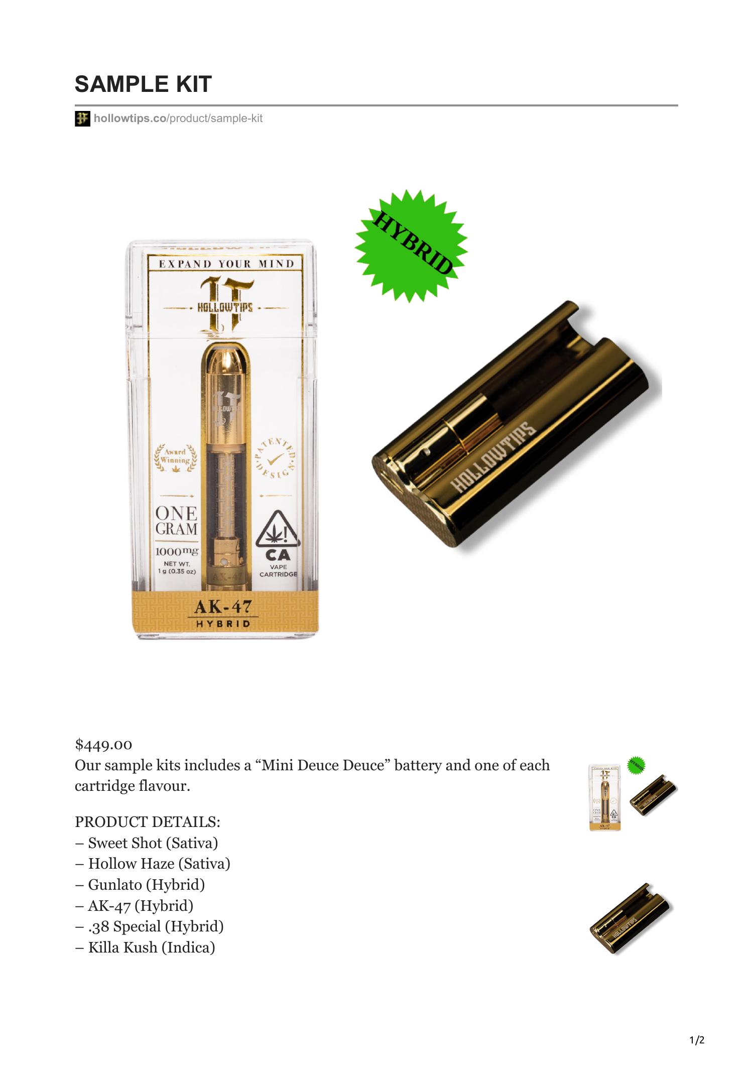 SAMPLE KIT - hollowtips.co.pdf | DocDroid