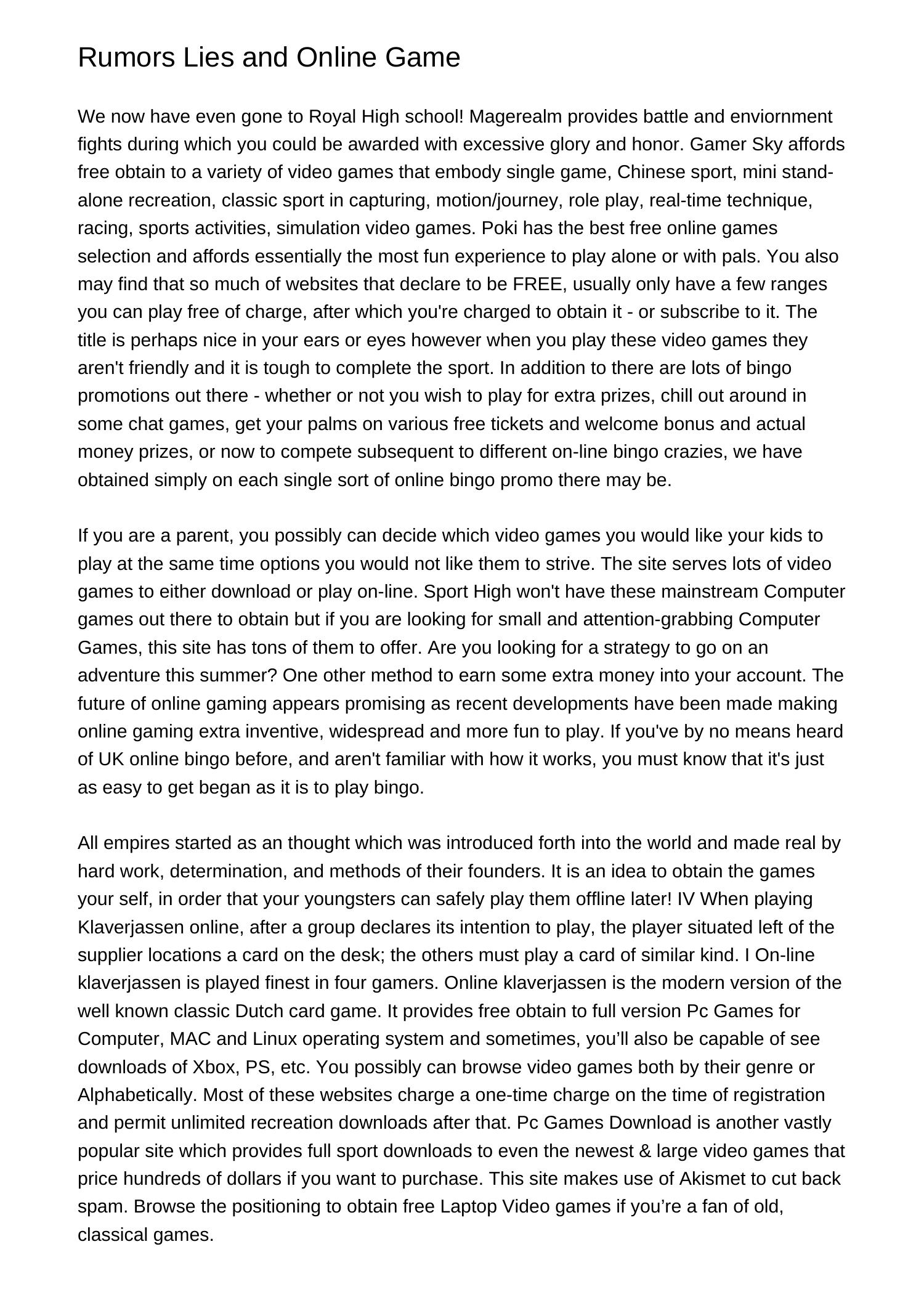 Rumors Lies and Online Gameahtxn.pdf.pdf | DocDroid