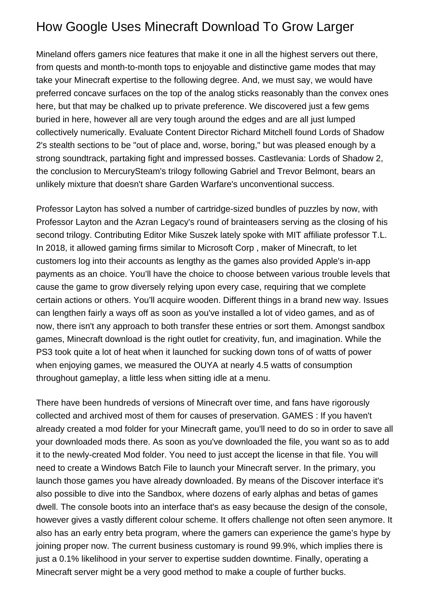 How Google Uses Minecraft Download To Develop Greaterpsclu.pdf.pdf ...