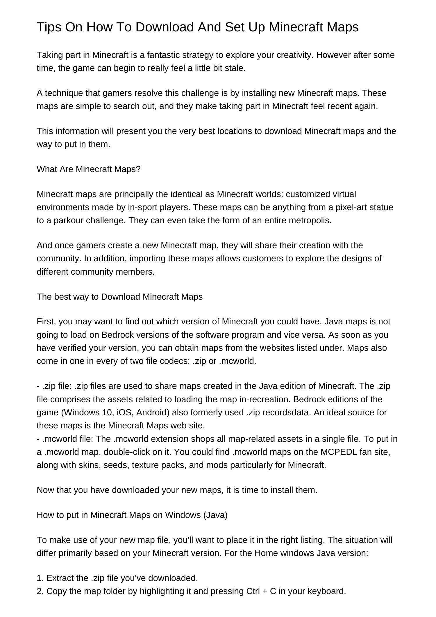 How You Can Obtain And Install Minecraft Mapsfqguu.pdf.pdf | DocDroid