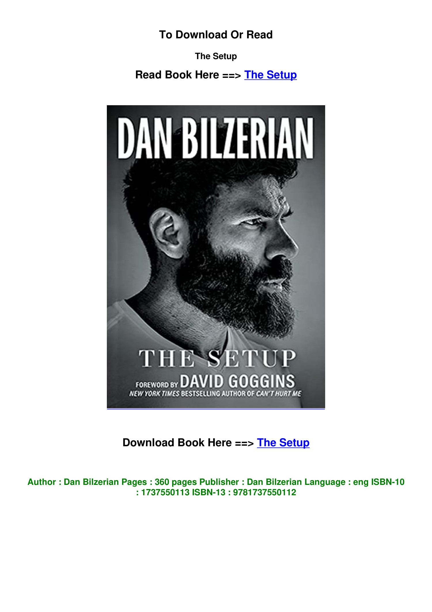 DOWNLOAD epub The Setup By Dan Bilzerian.pdf | DocDroid